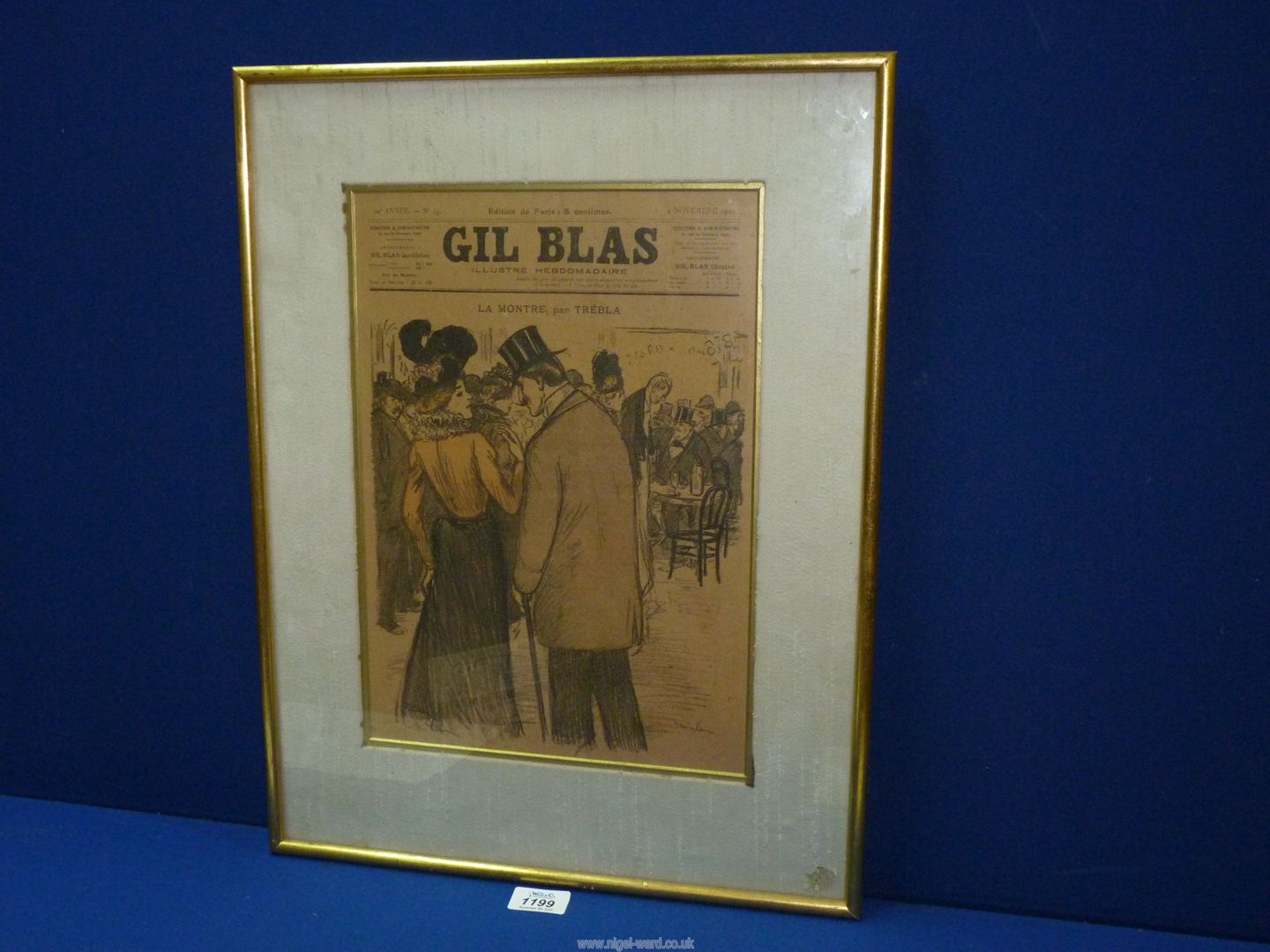 A framed and glazed front Page of the Paris edition 'Gil Blas' 2nd ...