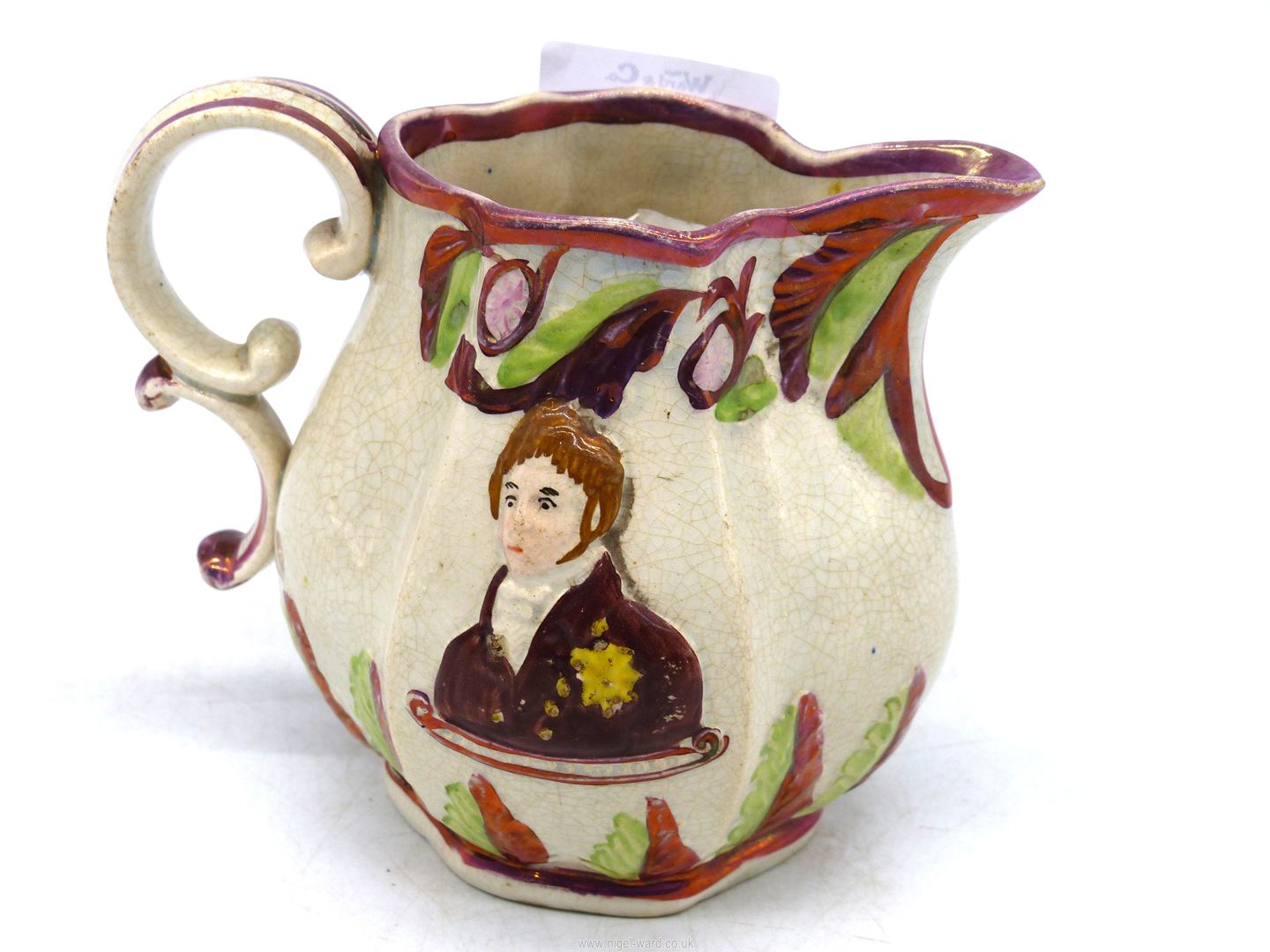 A very rare commemorative Pratt Ware jug embossed and decorated with a ...