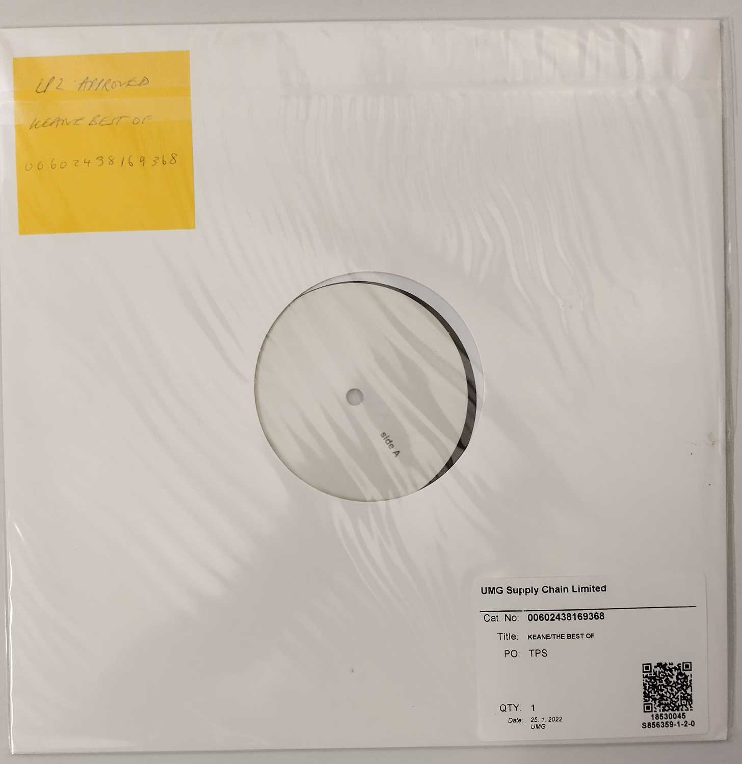 KEANE WHITE LABEL TEST PRESSING 7" AND LP PACK - a pack of 2 white ...