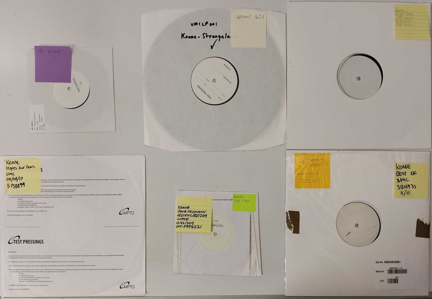 KEANE WHITE LABEL TEST PRESSING 7" AND LP PACK - a pack of 2 white ...