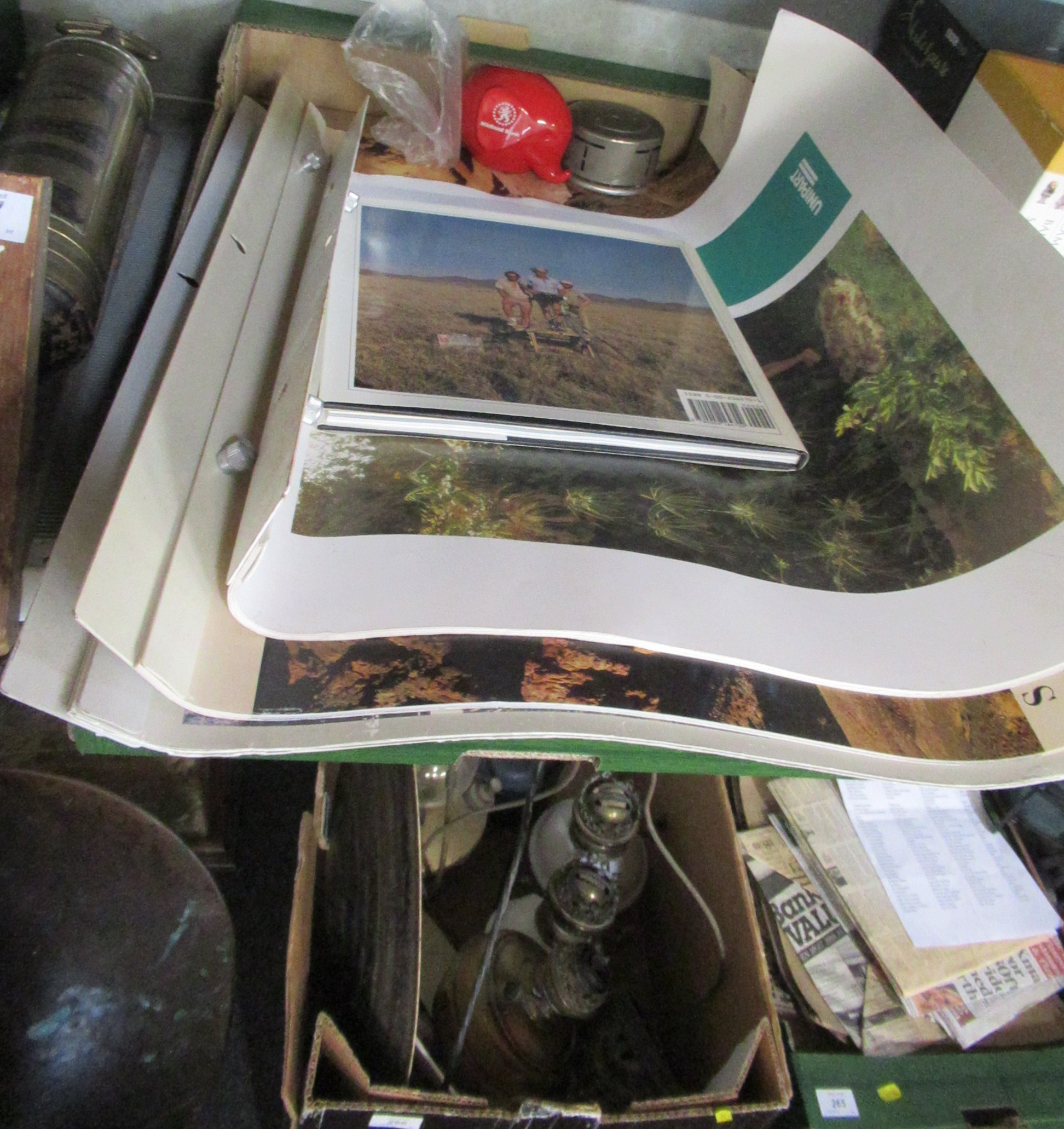 A collection of Unipart calendars and money boxes