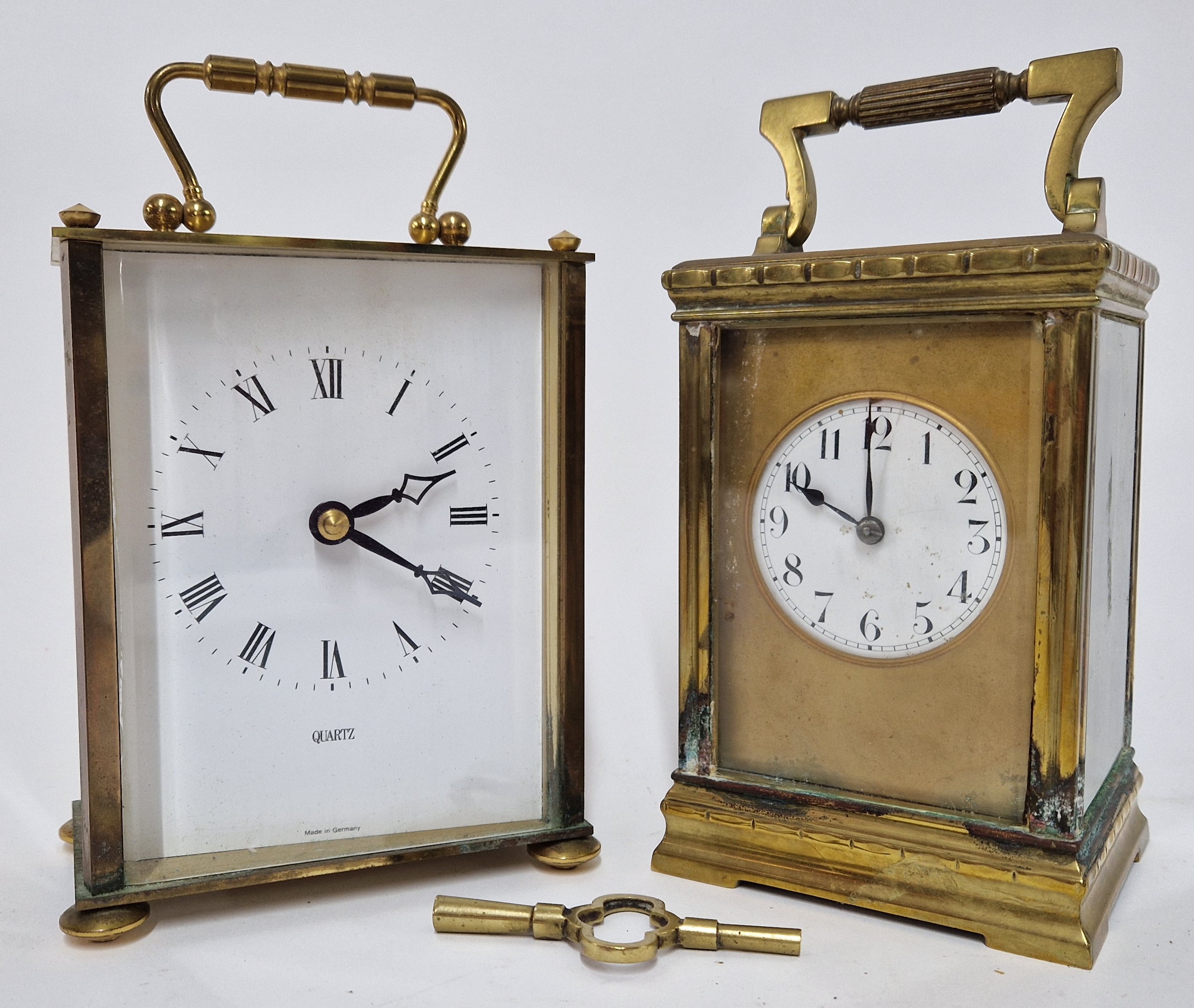 Two brass carriage clocks, to include an early 20th century example ...