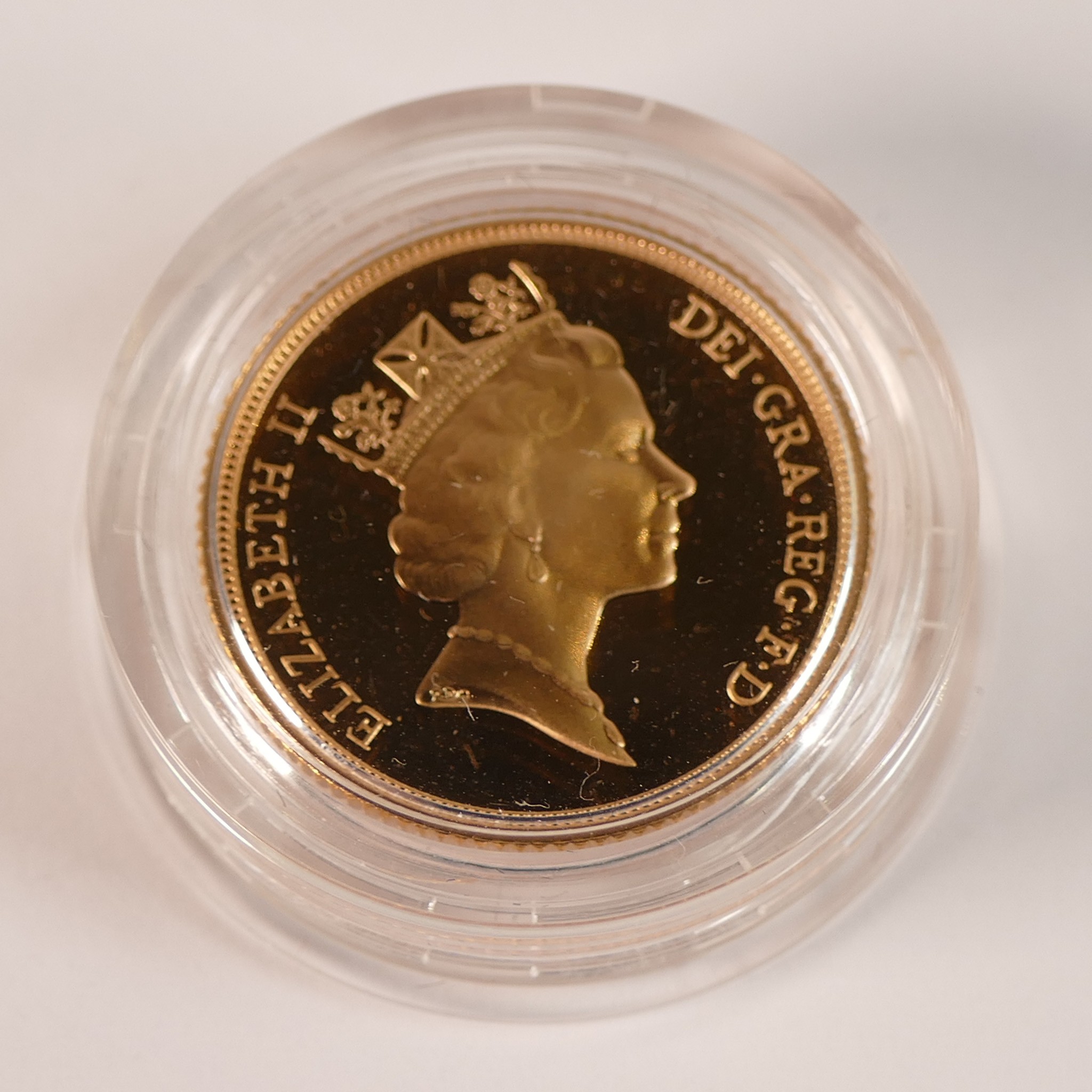 Royal Mint Gold FULL proof Sovereign, dated 1997, boxed with certificate.