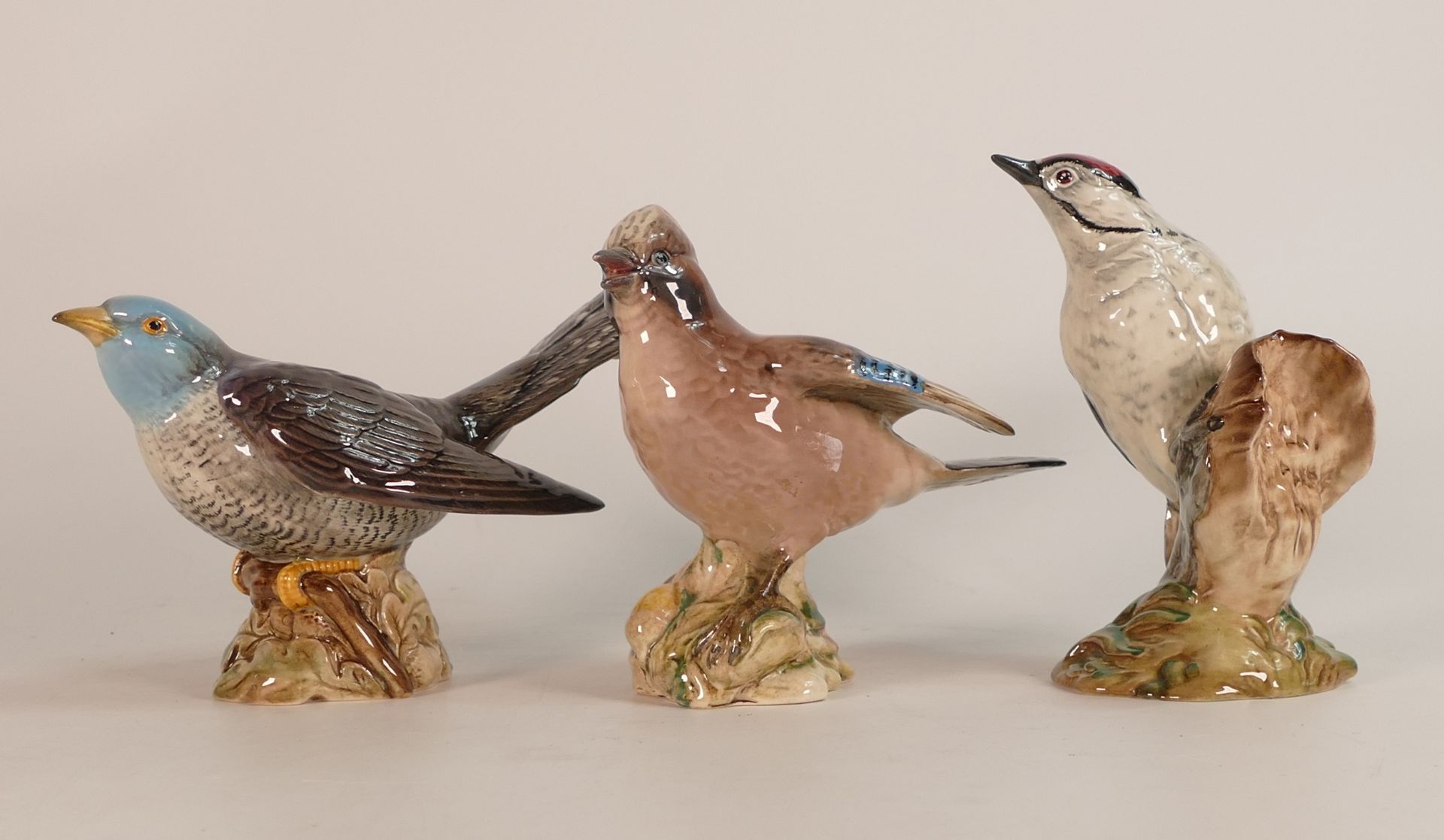 Beswick Bird selection to include:- Jay model 2417, Lesser Spotted ...