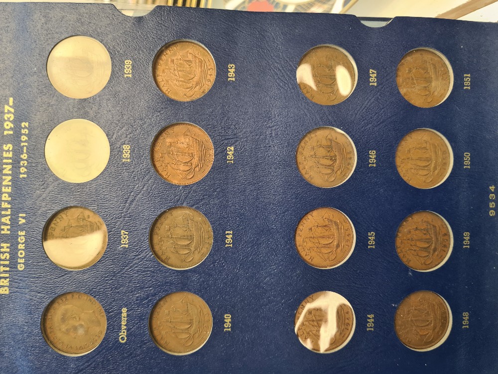 Large pot of old pennies with book of half pennies and similar dating ...
