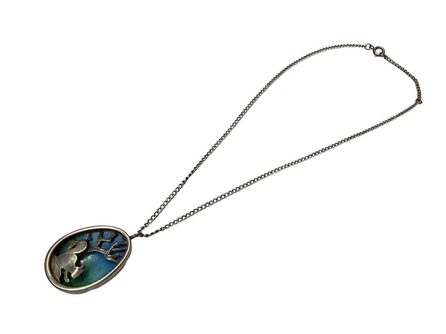 Anthony Paton Hawksley (1921-1991), contemporary silver and enamel oval ...