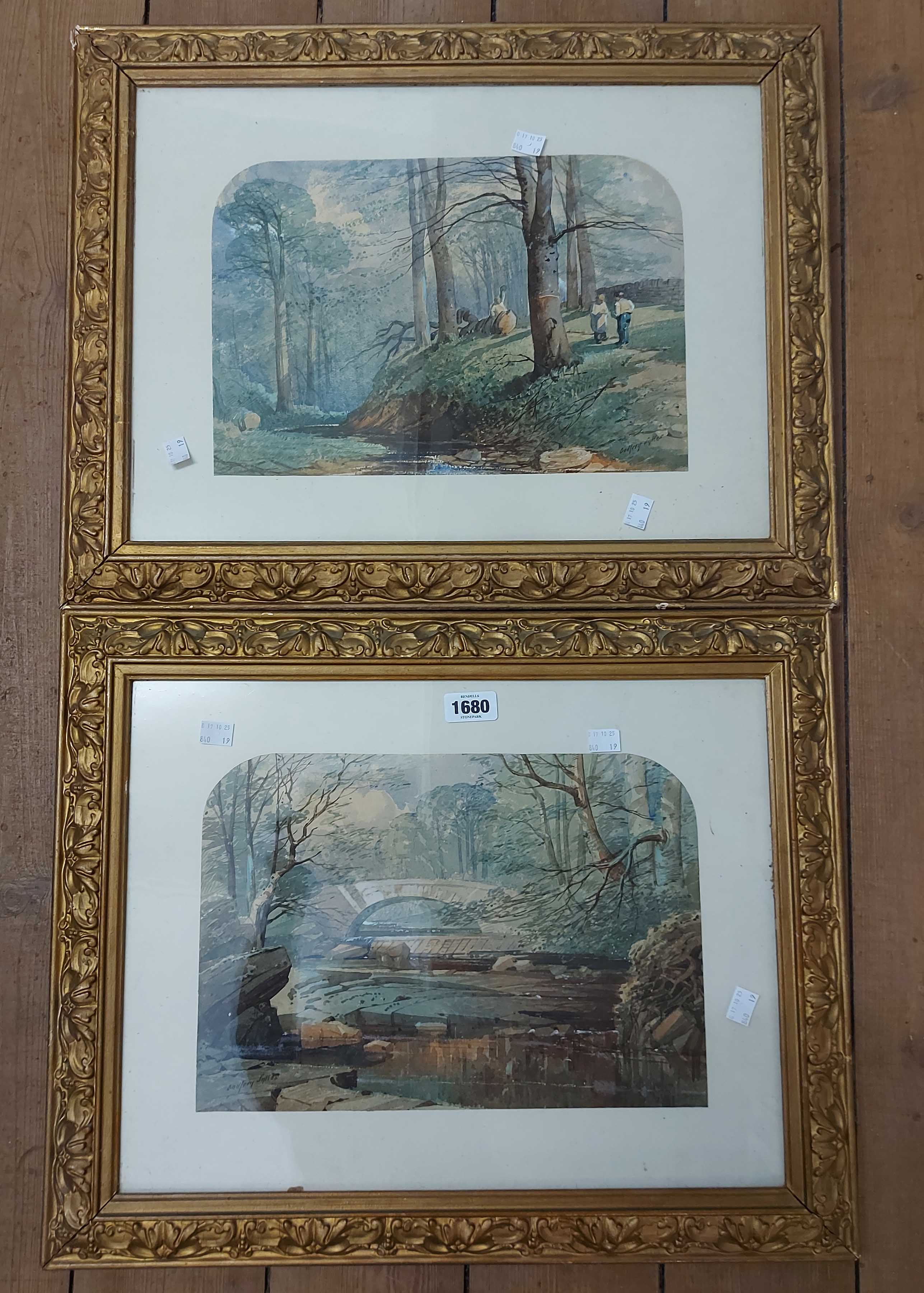 Godfrey Sykes: a pair of gilt framed watercolours, each depicting ...