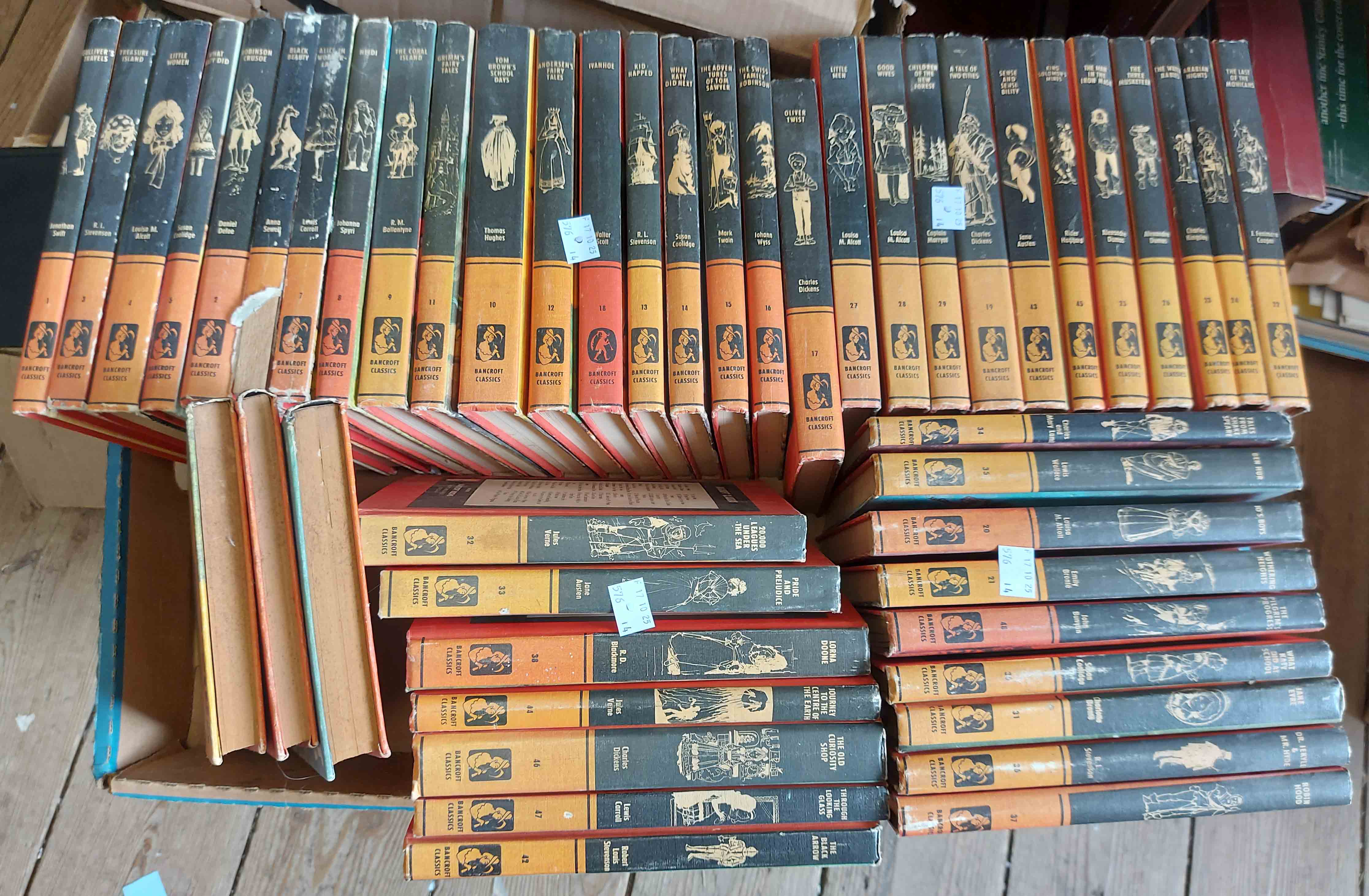 An extensive collection of mid 20th Century Bancroft Classics hardback ...
