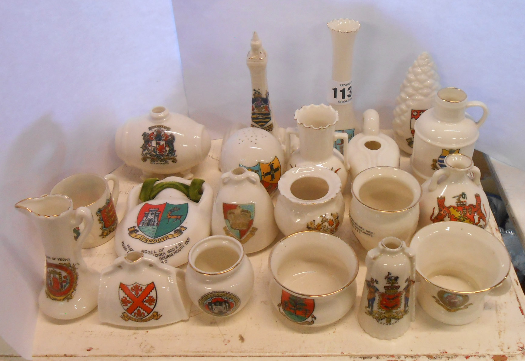 A quantity of W.H. Goss and other crested china items including ...