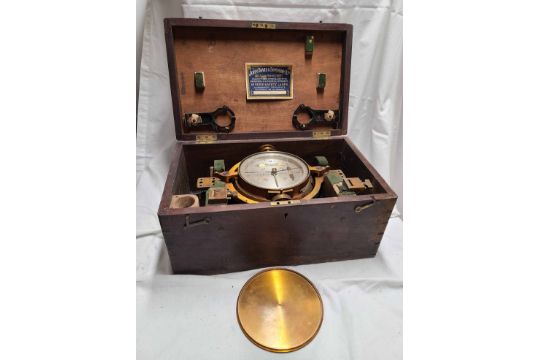 A John Davis & Son Hedley miner's 'dial compass' in fitted wooden case