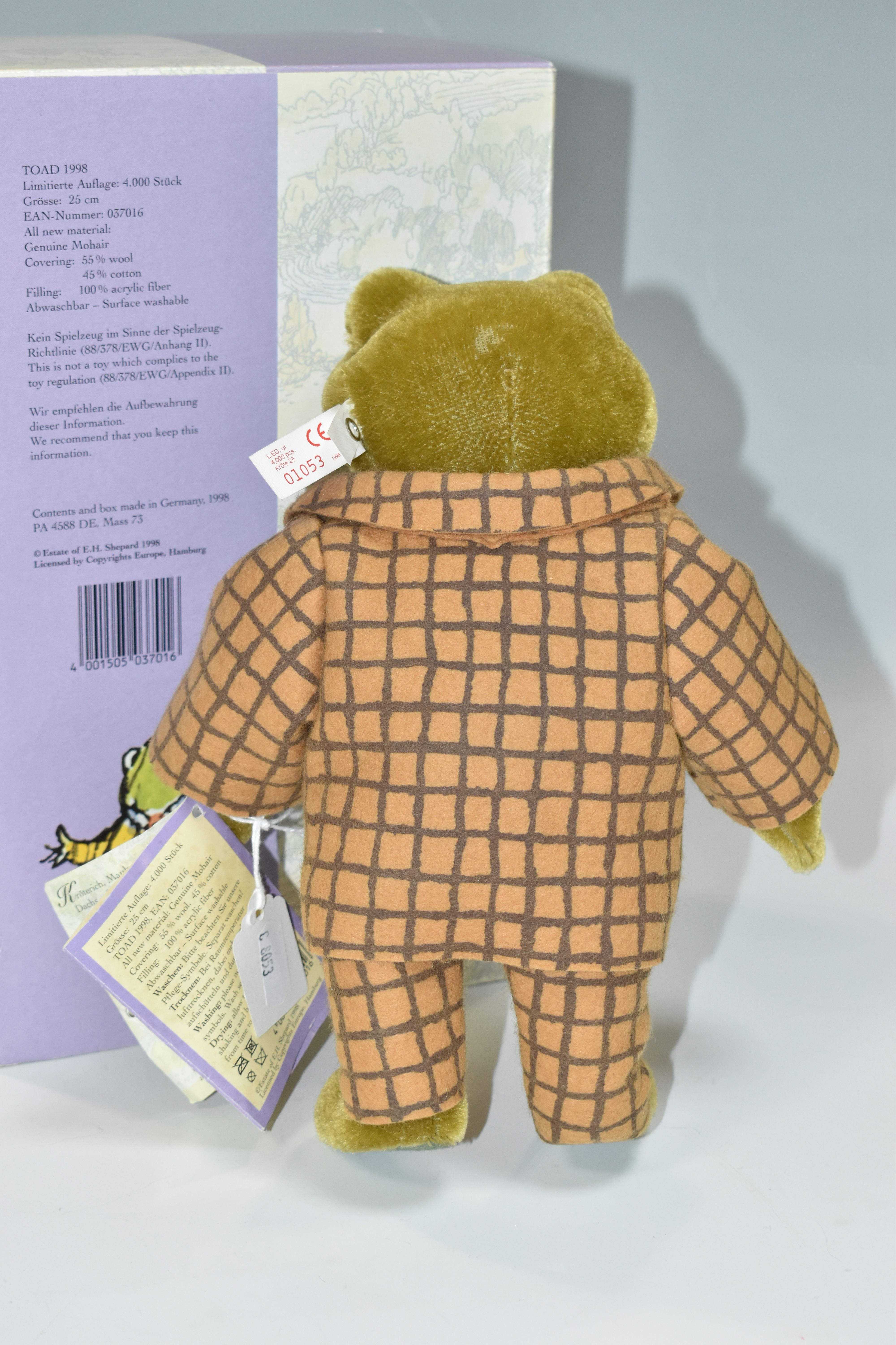 A BOXED STEIFF WIND IN THE WILLOWS 'TOAD', no 037016, limited edition ...