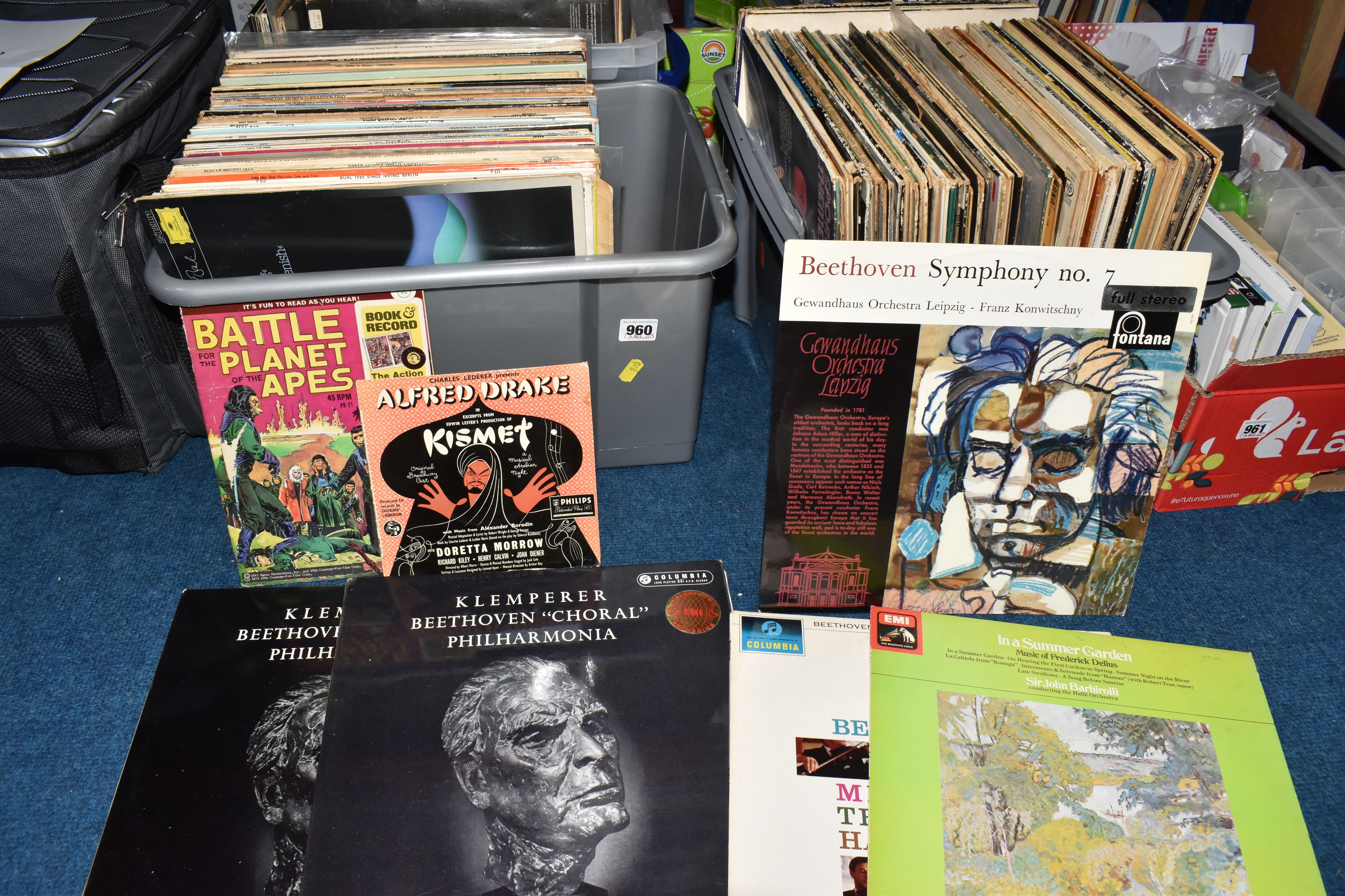 THREE BOXES OF RECORDS to include mostly classical music records to ...