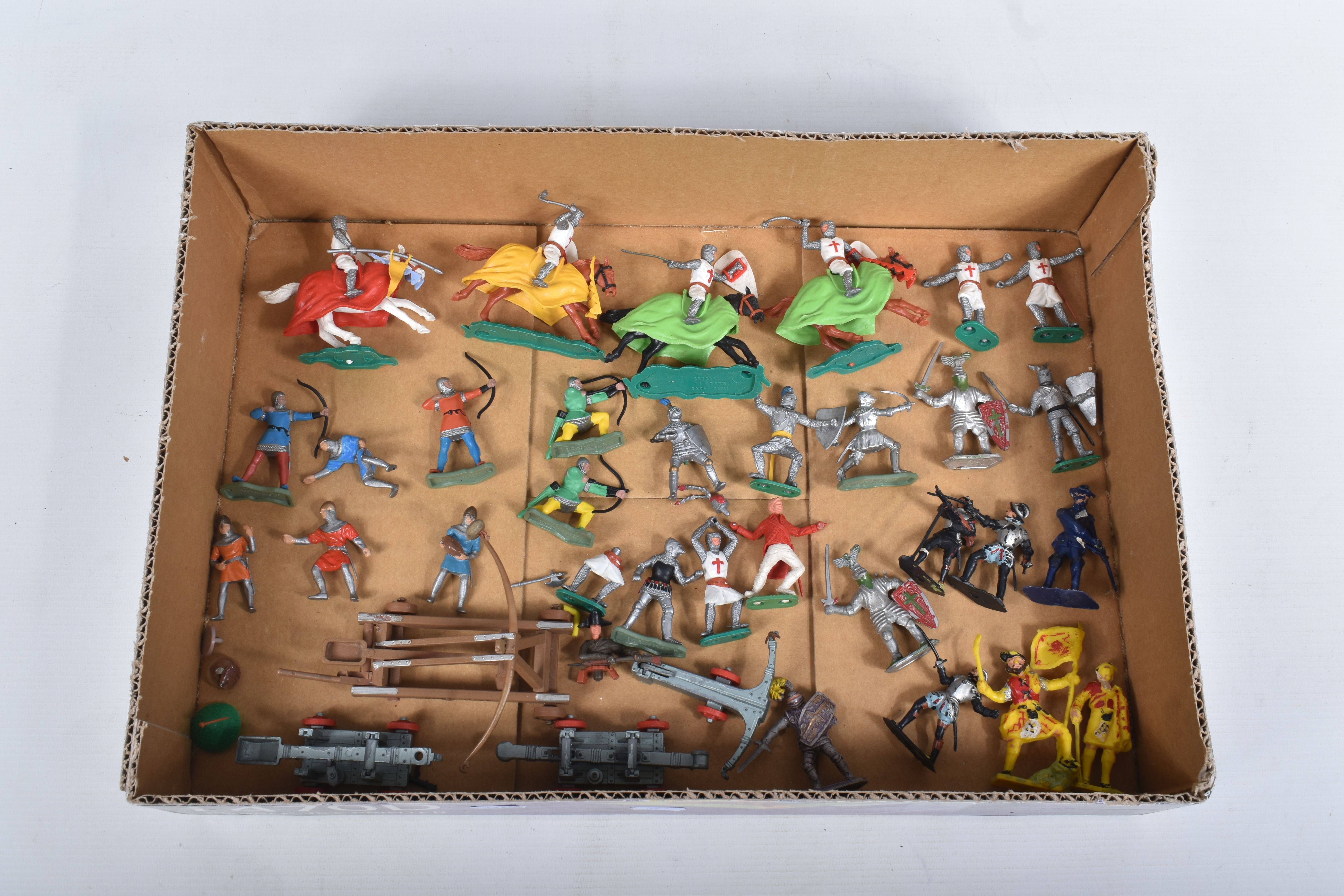 A QUANTITY OF ASSORTED MAINLY TIMPO TOYS & BRITAINS PLASTIC KNIGHT AND ...