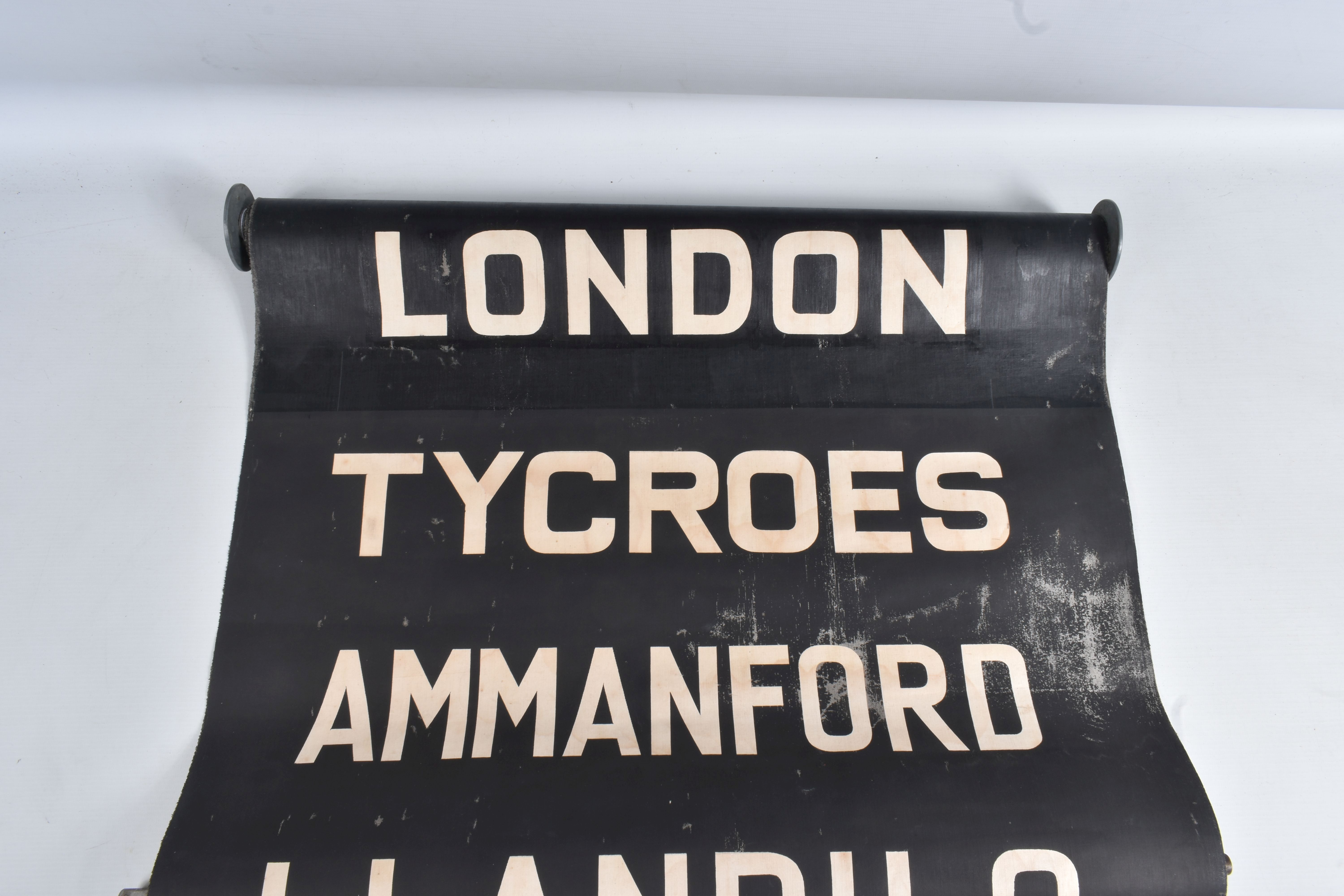 A VINTAGE COACH DESTINATION BLIND, possibly Western Welsh or a West ...