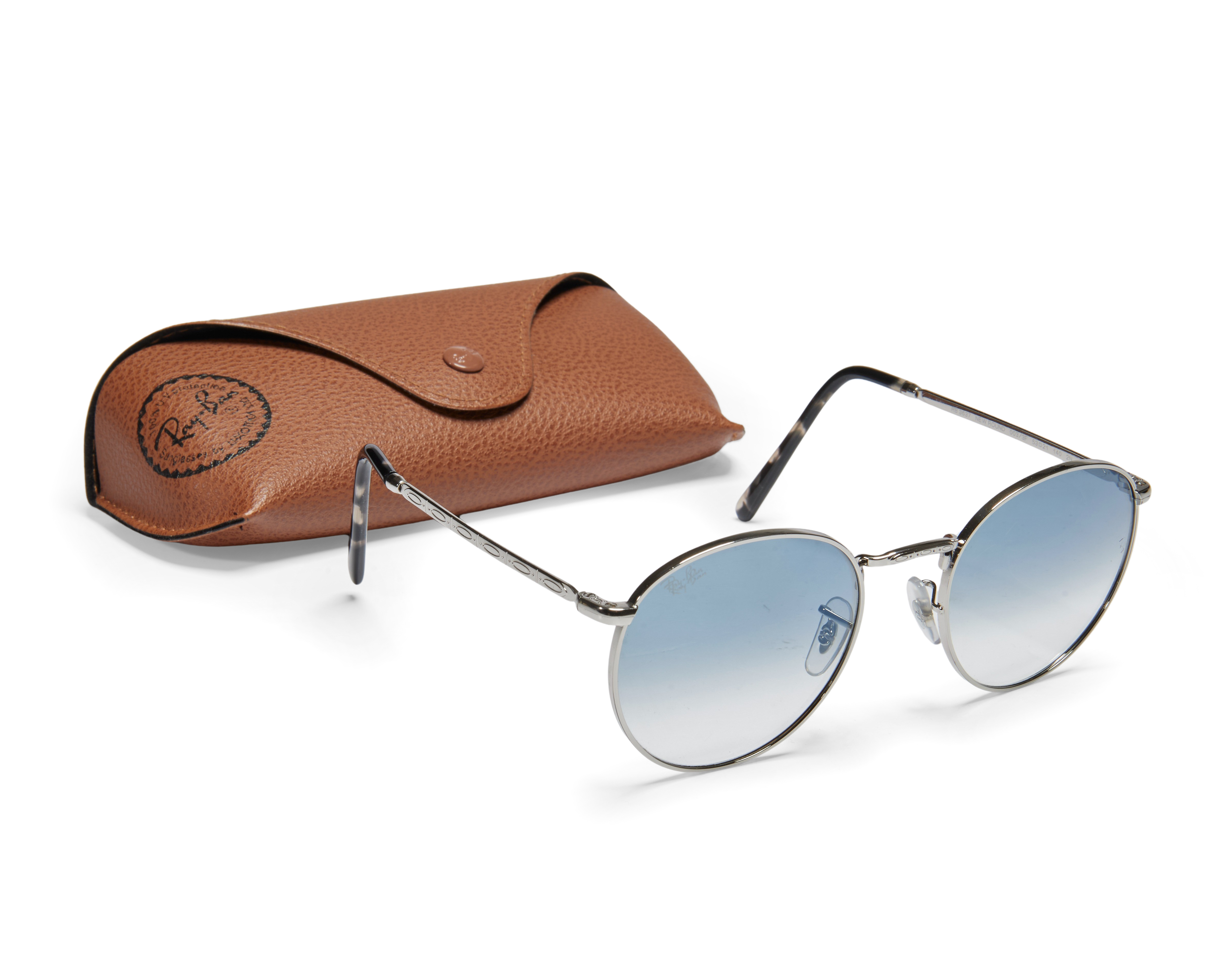 Rayban.A pair of silver sungalsses, with gradient navy lens, comes with ...