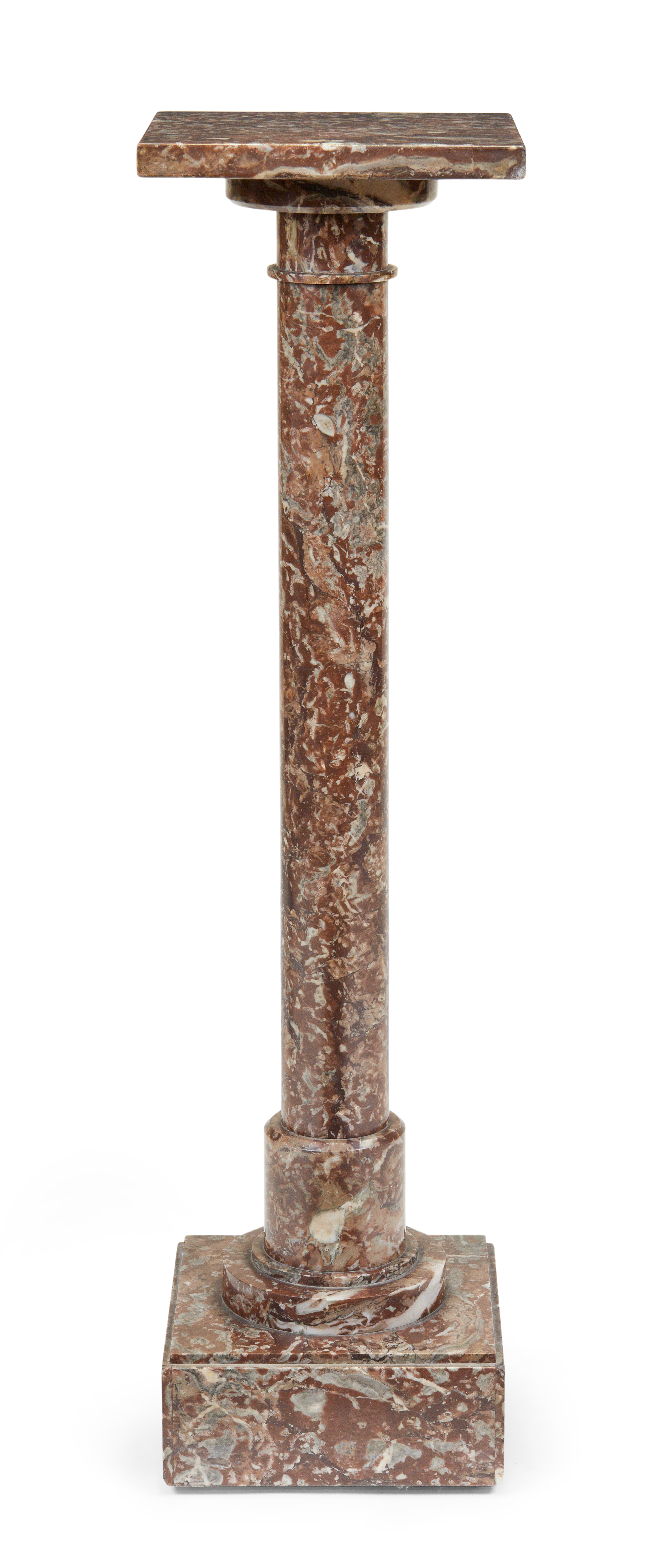 A variegated marble pedestal column, early 20th century, 106.5cm high ...