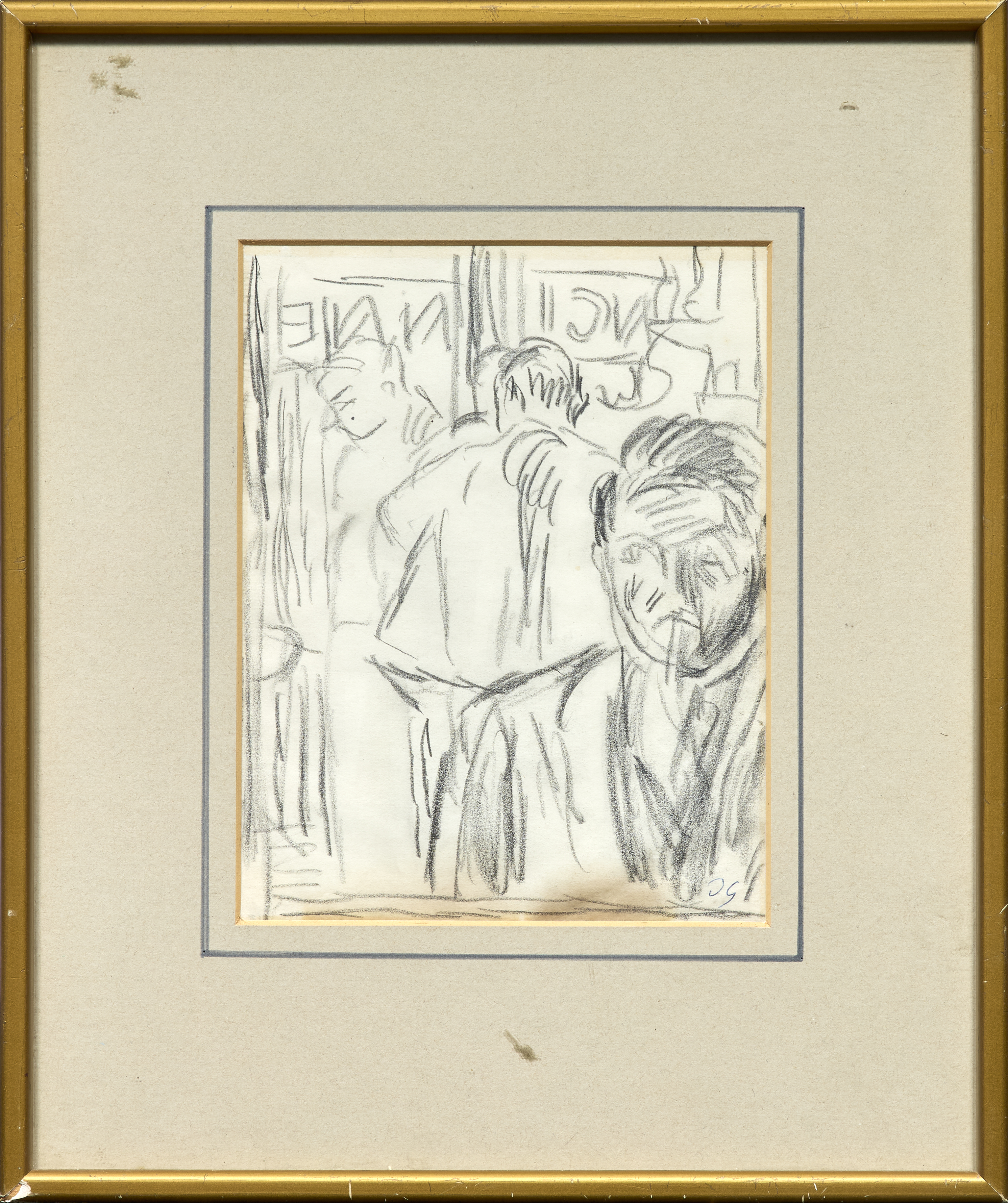 Duncan Grant, British 1885-1978 - Men in a Bar, c.1930s; pencil on ...