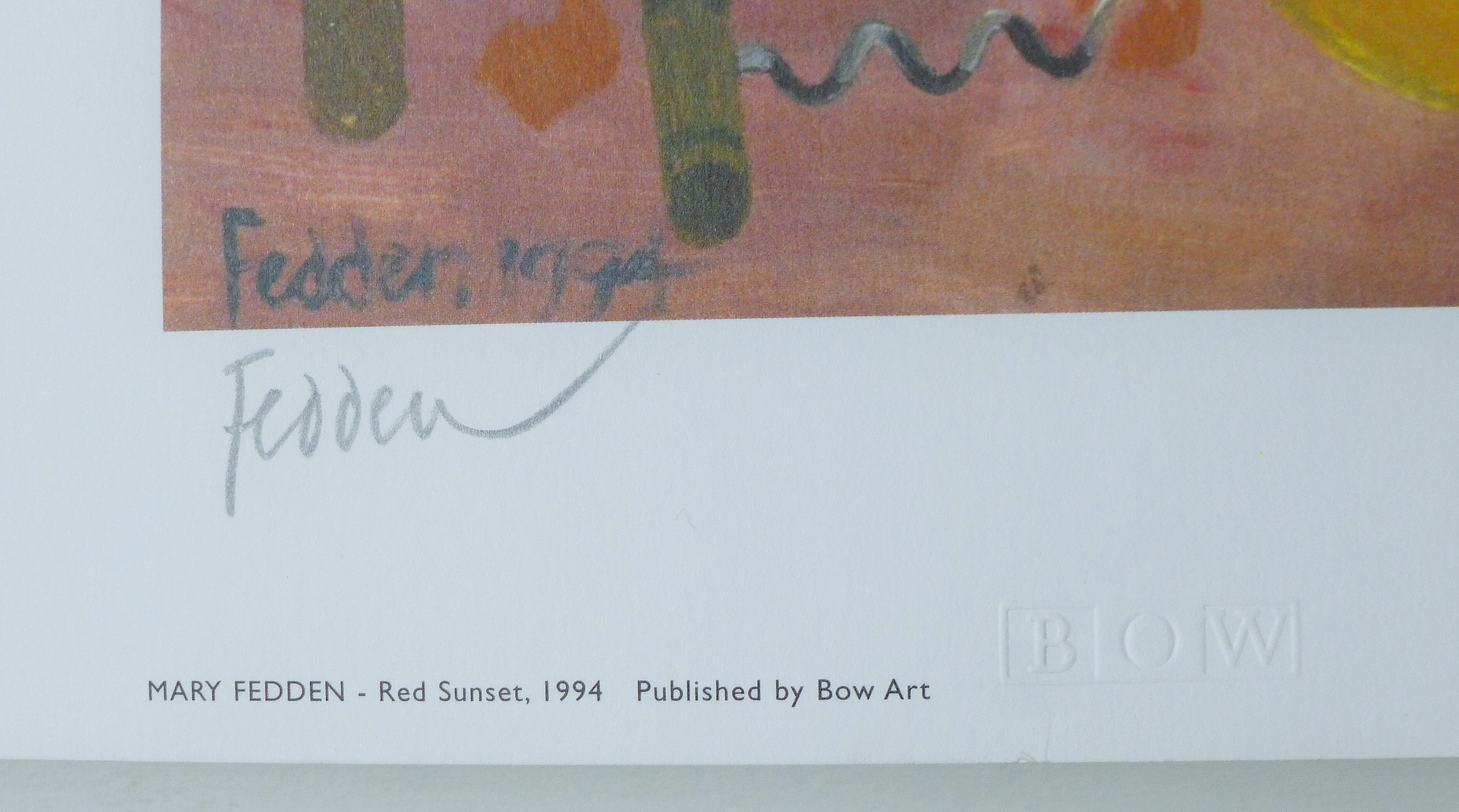 FEDDEN, MARY OBE RA (1915-2012) British (AR), 'Red Sunset', a signed ...