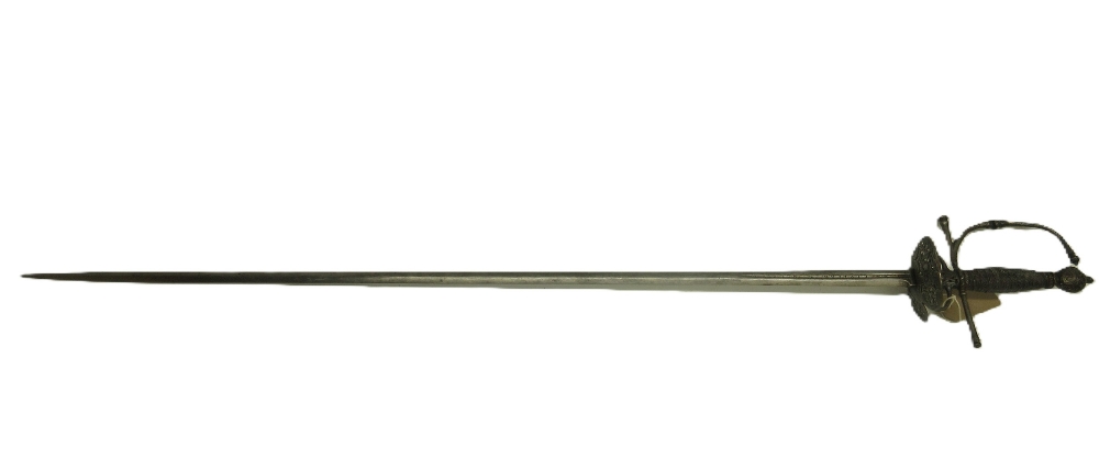 17th century French style rapier with 85cm double blade tapering to ...