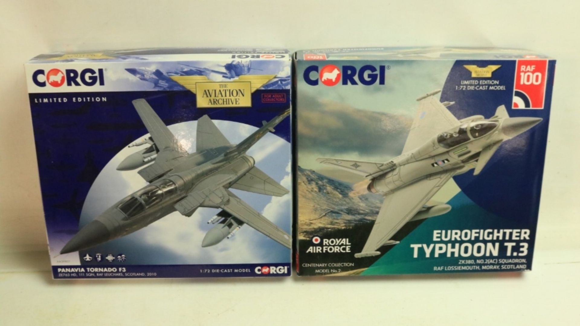 Two limited edition diecast Royal Air Force fast jet models from Corgi ...