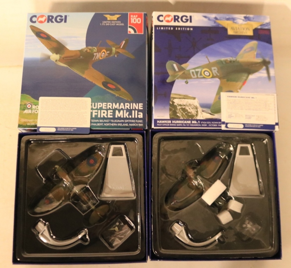 Four limited edition 1/72 scale diecast Corgi Aviation Archive WW2 ...