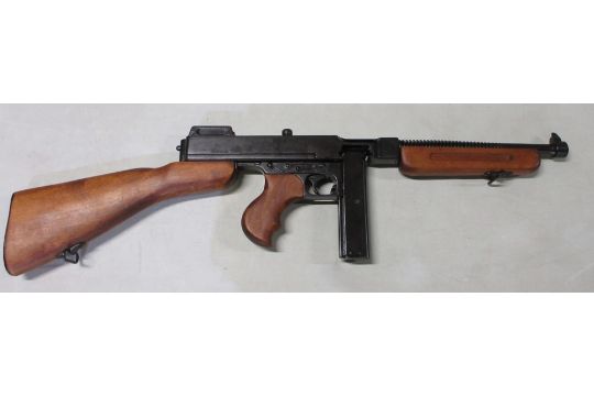 RISTRICTIONS APPLY. Thompson Sub Machine Gun by Denix, with stick ...