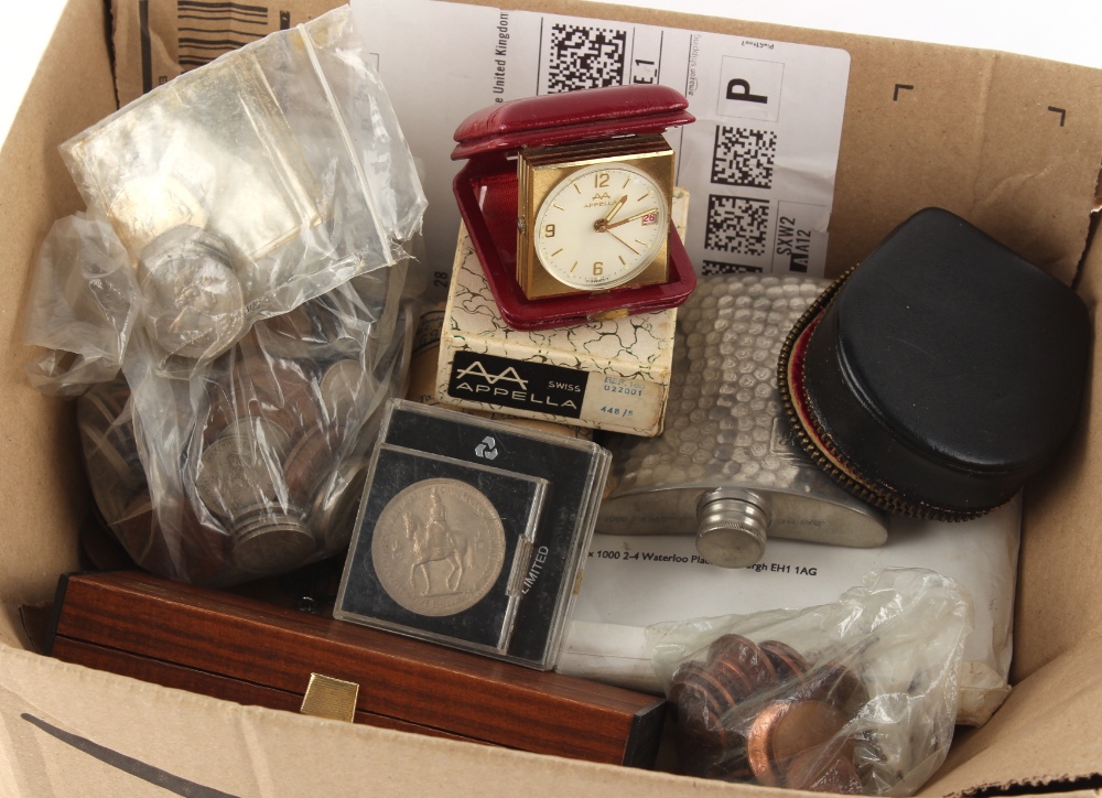 Property of a deceased estate - a box containing assorted items, mostly ...
