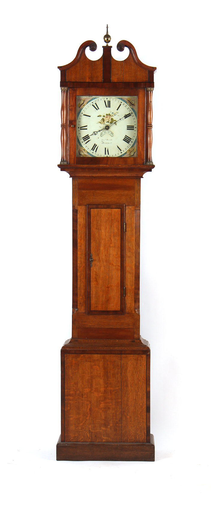 Property of a gentleman - a George III oak & mahogany 30-hour striking ...