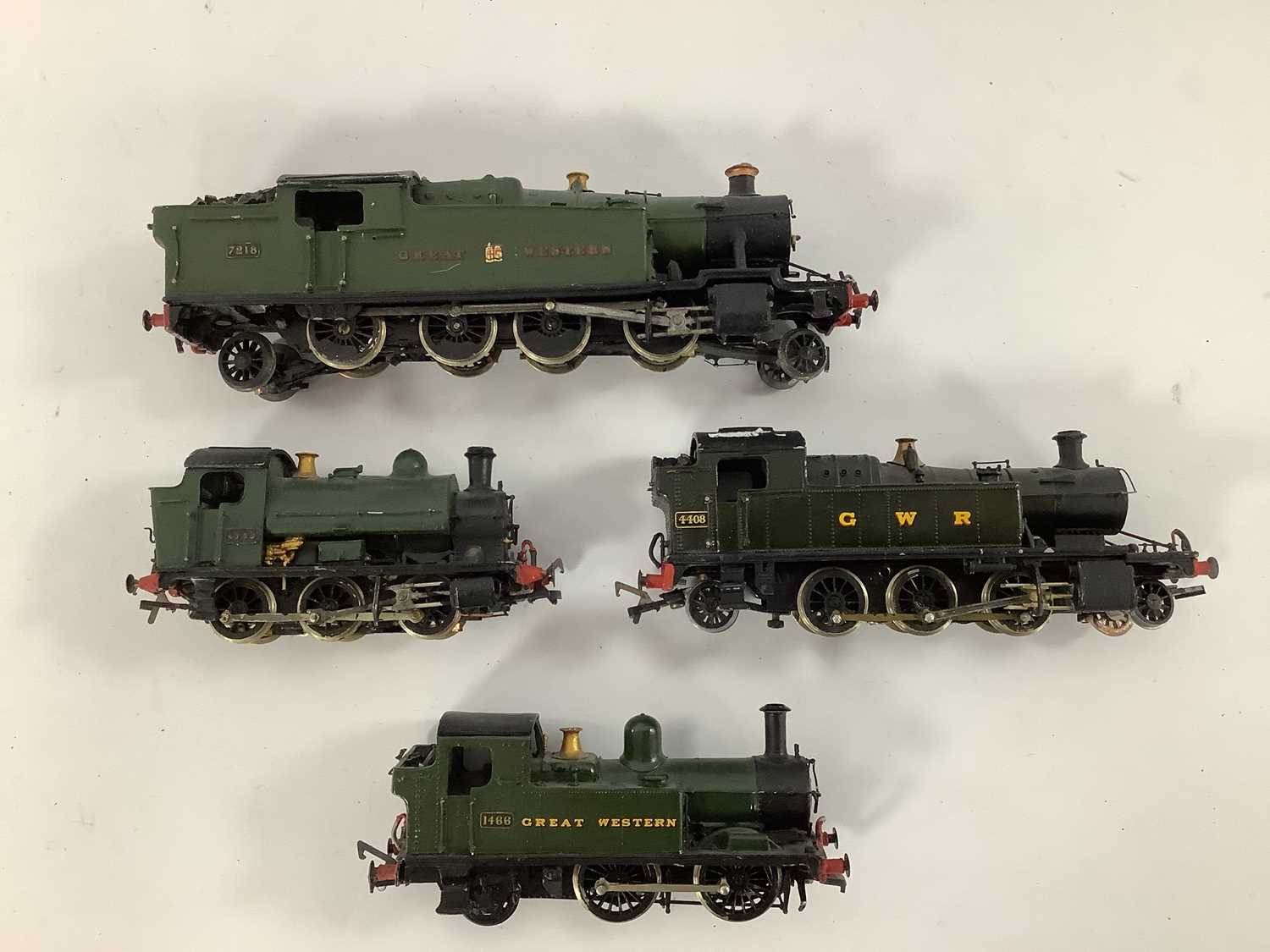 Four 'OO' Gauge/4mm Kit Built G.W.R. Green Tank Steam Locomotives ...