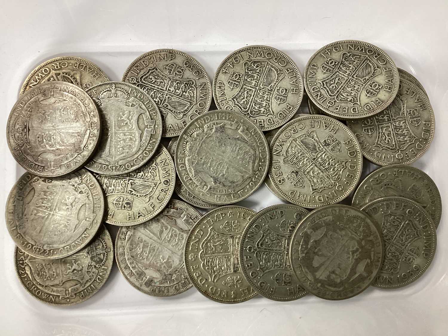 GB Pre 1947 Silver Half Crowns, total weight 300g.