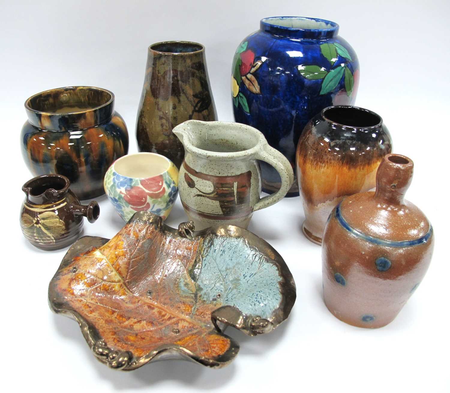 A Group of Studio Pottery, to include vases, bottles and jugs, examples ...