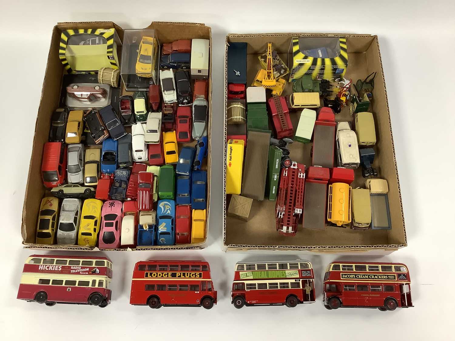 Approximately seventy 00 scale model road vehicles including plastic ...