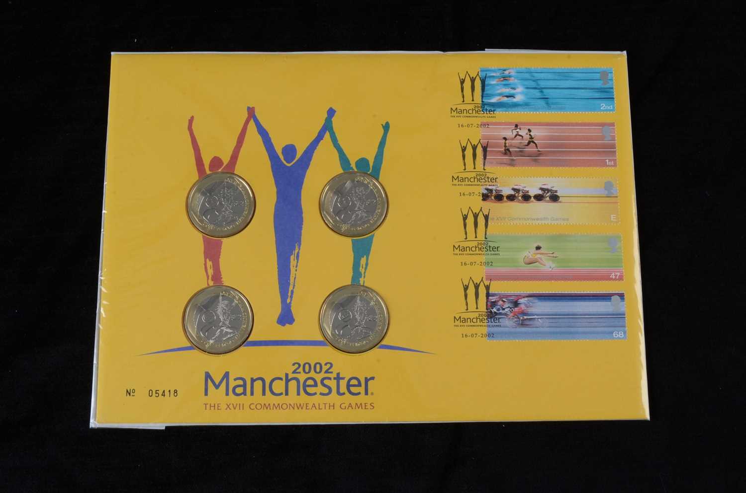 A 2002 Manchester Commonwealth Games £2 coin cover, including four £2 ...