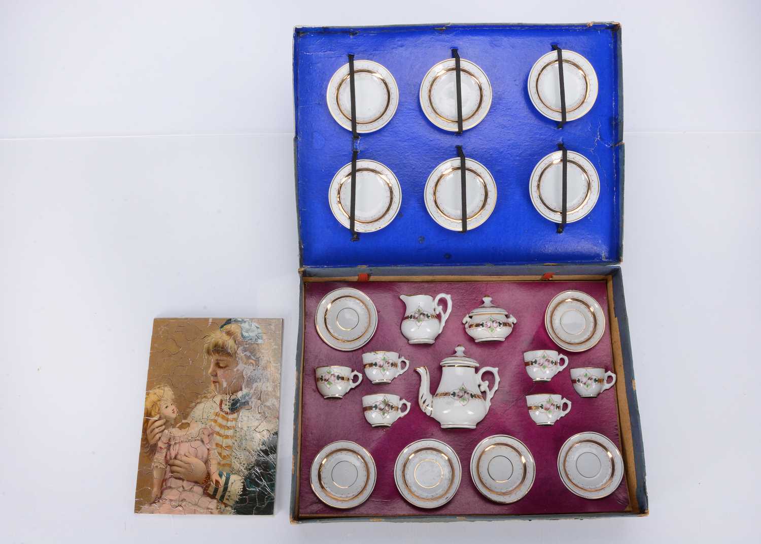 A late 19th century doll’s or child’s French tea set, comprising ...