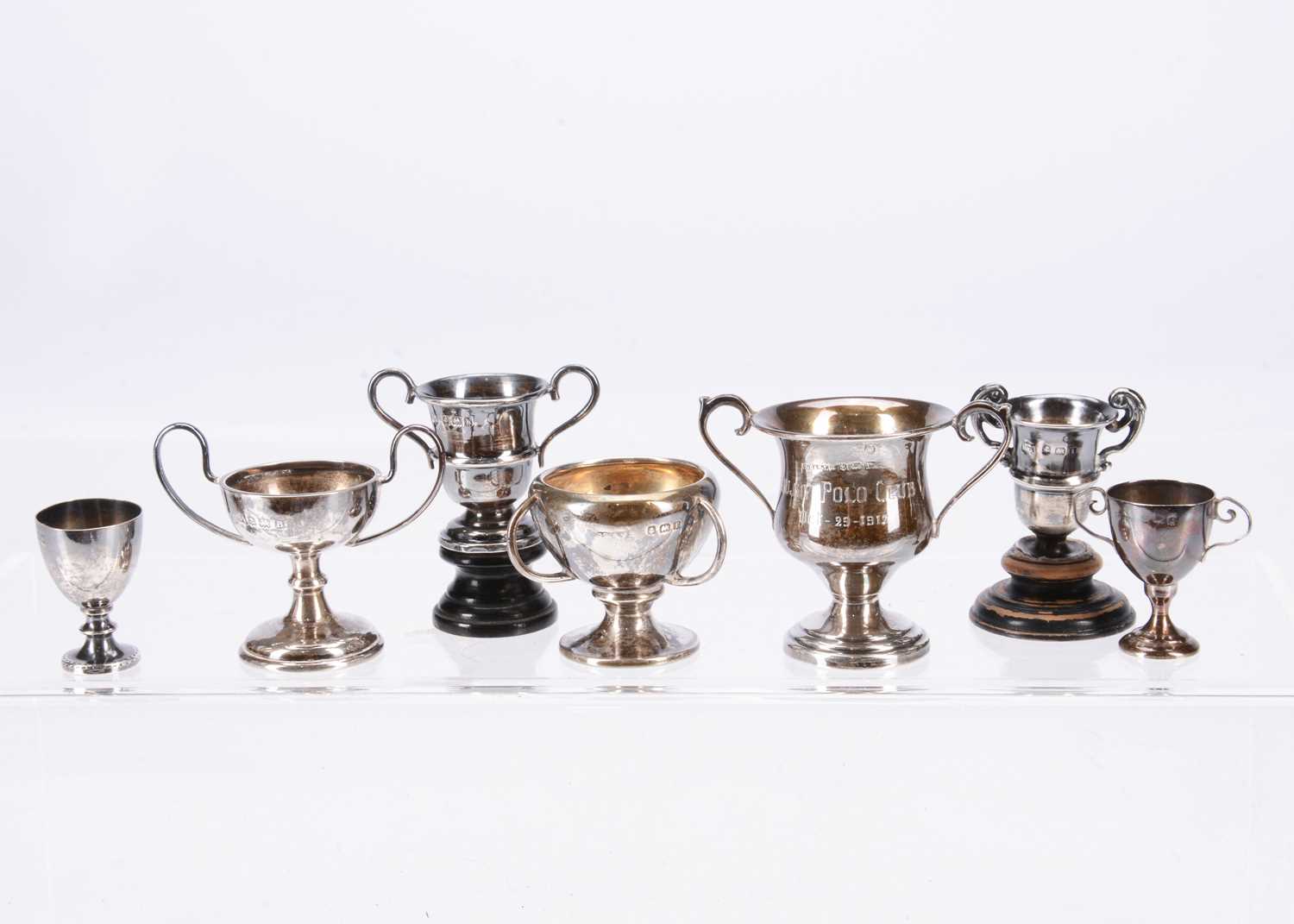 Early 20th century miniature silver trophies, a Birmingham silver 1905 ...