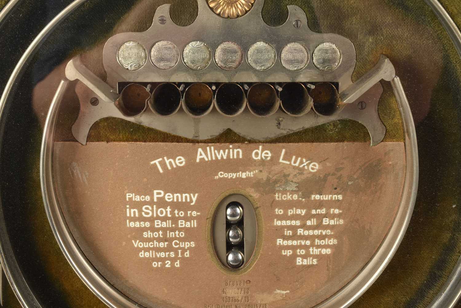 An early 20th Century Allwin De Luxe Penny Slot Machine, operates with ...