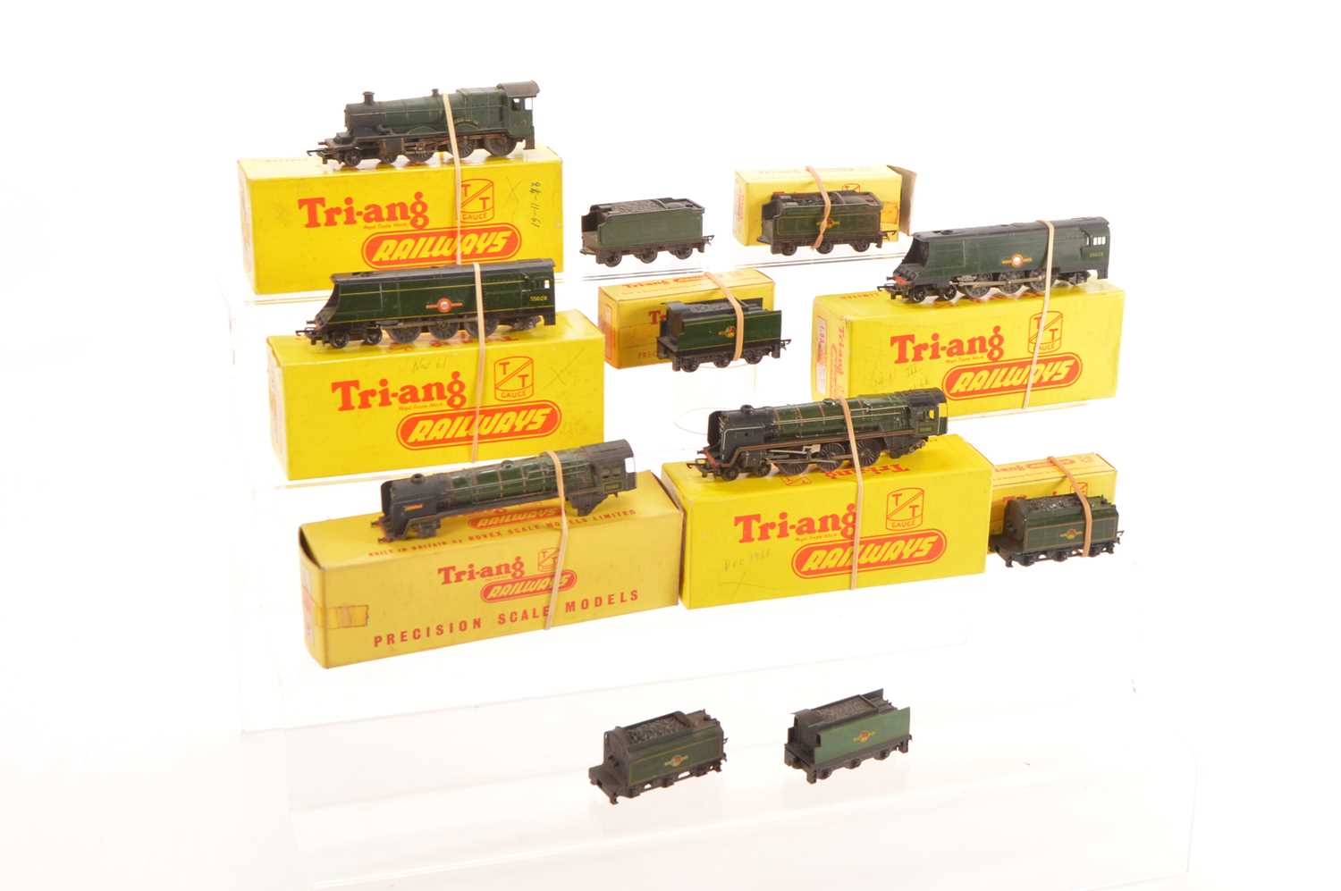 Tri-ang TT Gauge BR green Steam Locomotives and Tenders (11 including ...
