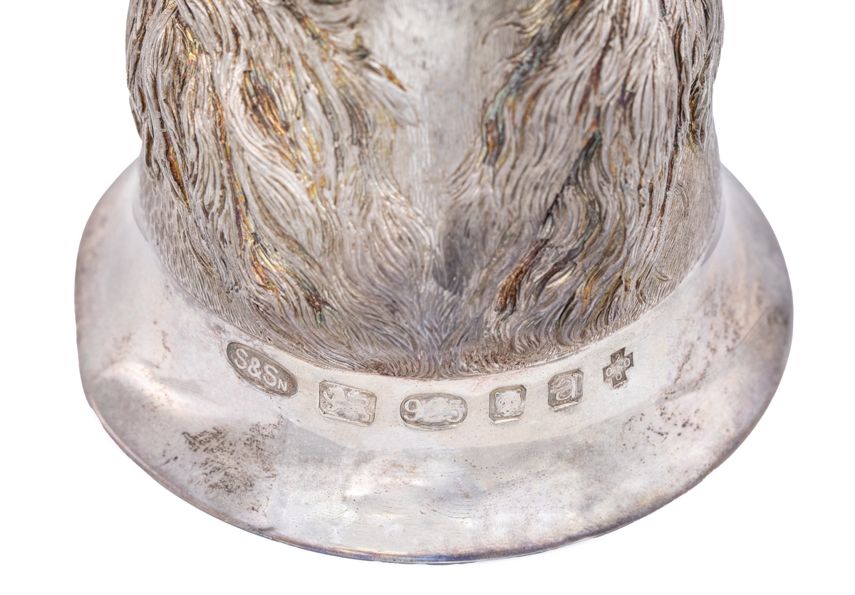 A SILVER HORSE MASK STIRRUP CUP, BY SPINK & SON, Silver Stirrup Cup ...