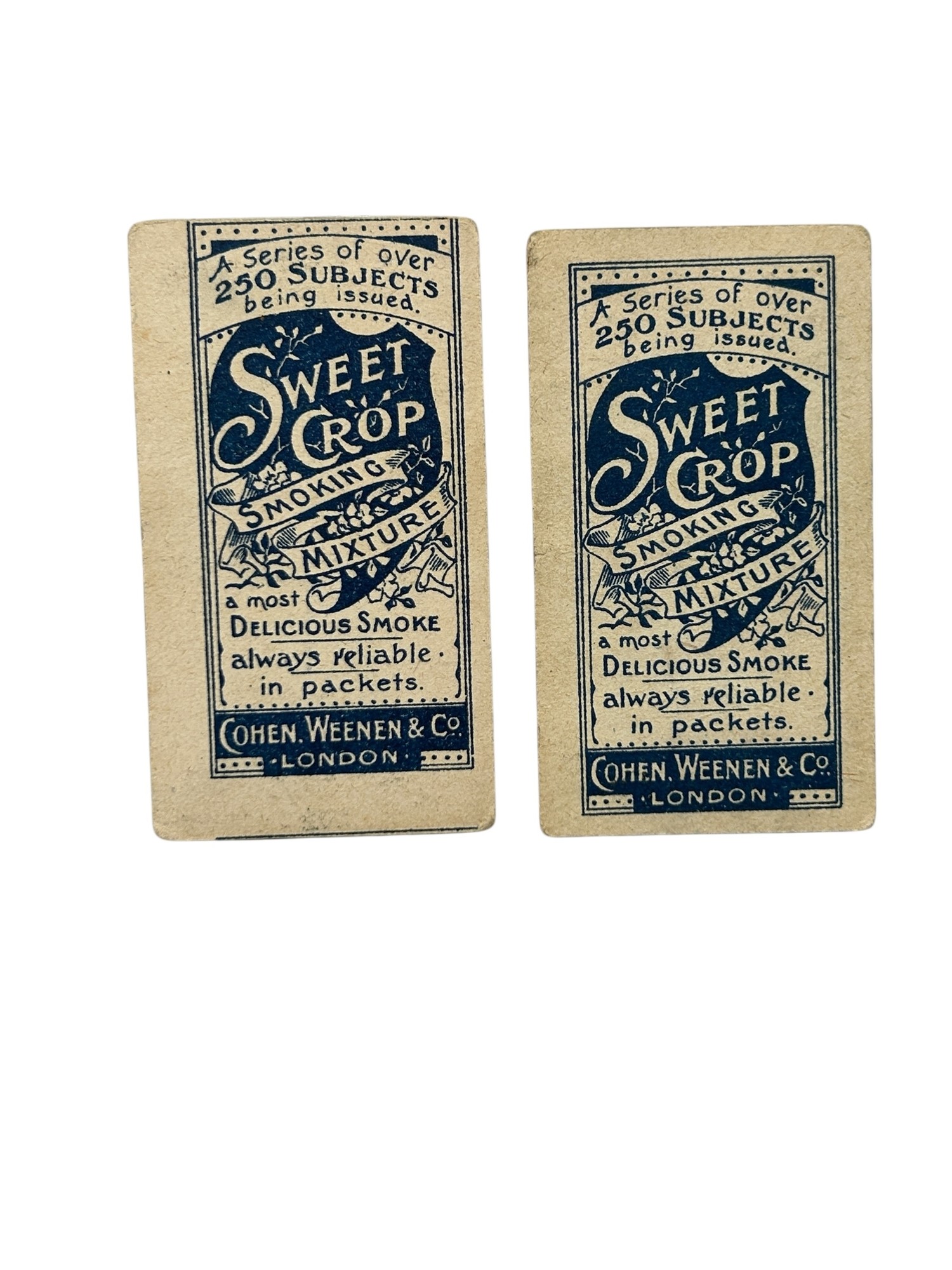 1900 COHEN & WEENEN FOOTBALLERS & CRICKETERS SERIES CIGARETTE CARDS, H ...