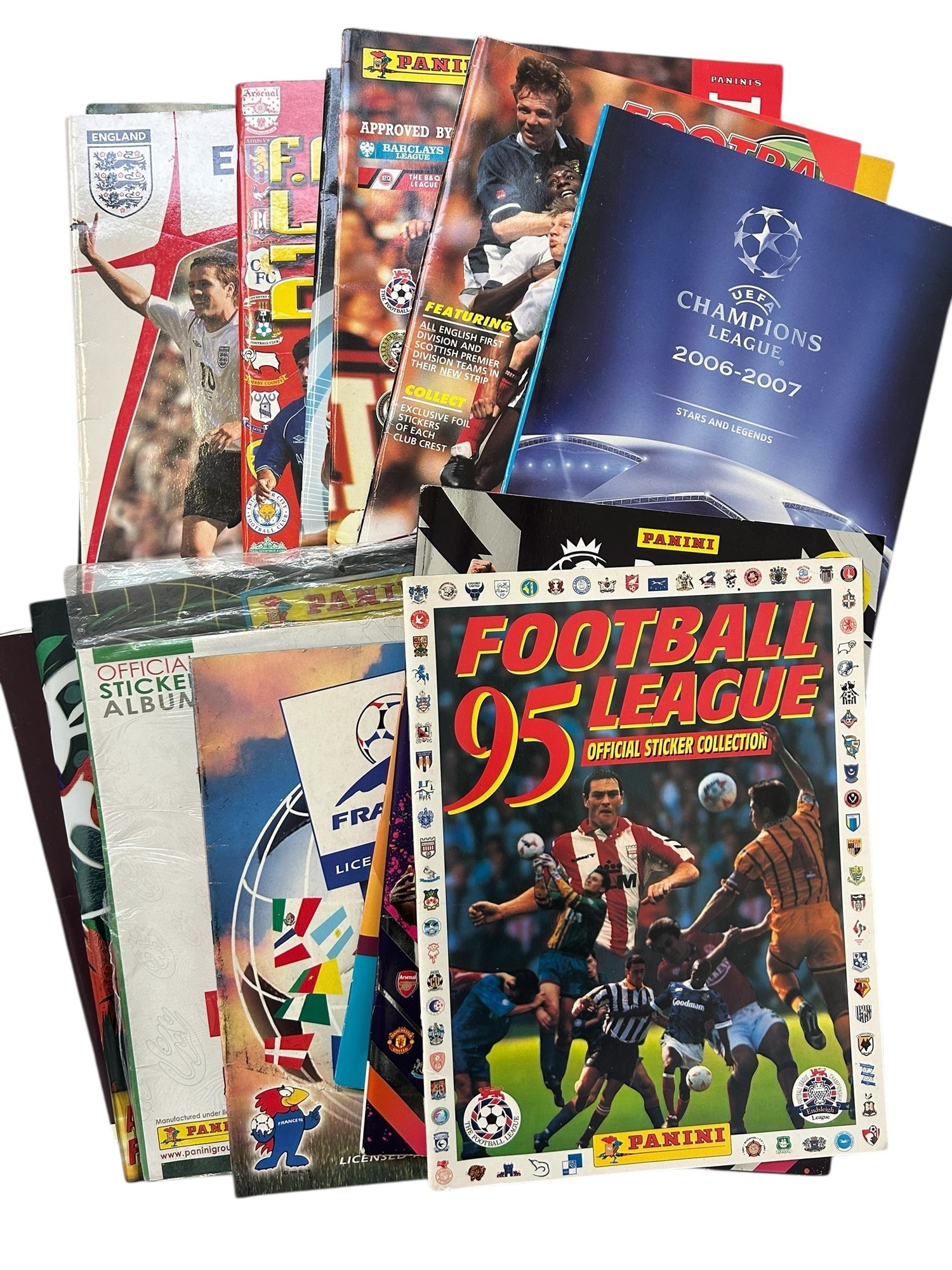 X15 FOOTBALL STICKER ALBUMS, X10 PANINI, X5 MERLIN, ALL UNUSED, 1990S ...
