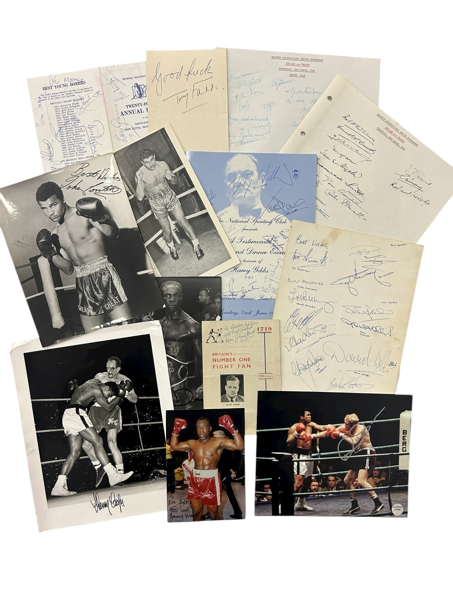COLLECTION OF MISCELLANEOUS BOXING AUTOGRAPHS, 1940s ONWARDS, MANY ...