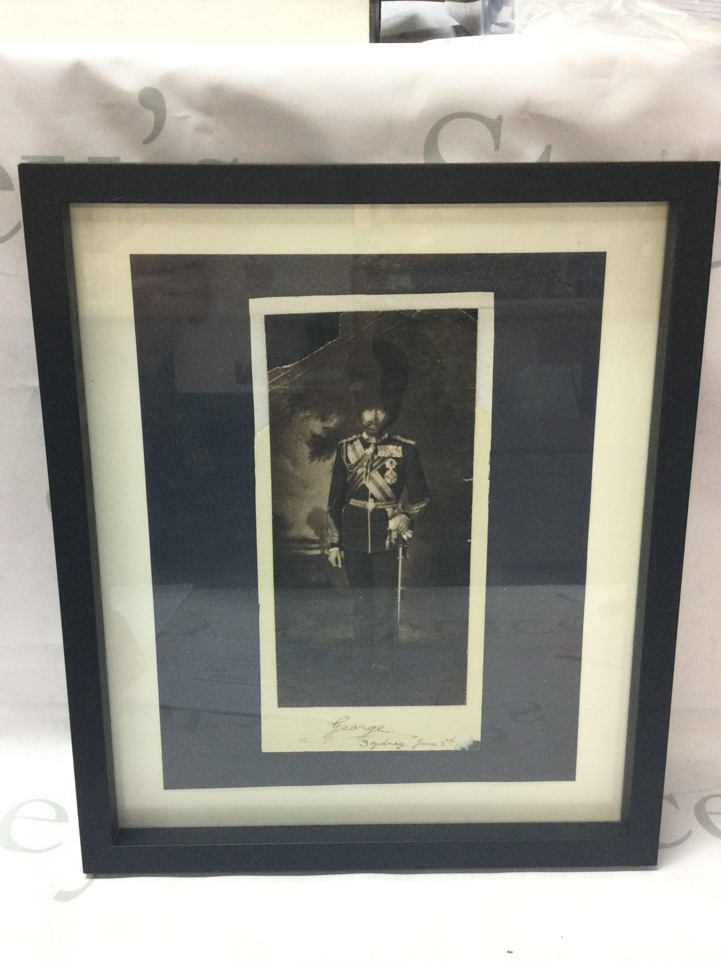 Royal Interest ,a framed signed King George V Photograph in military ...