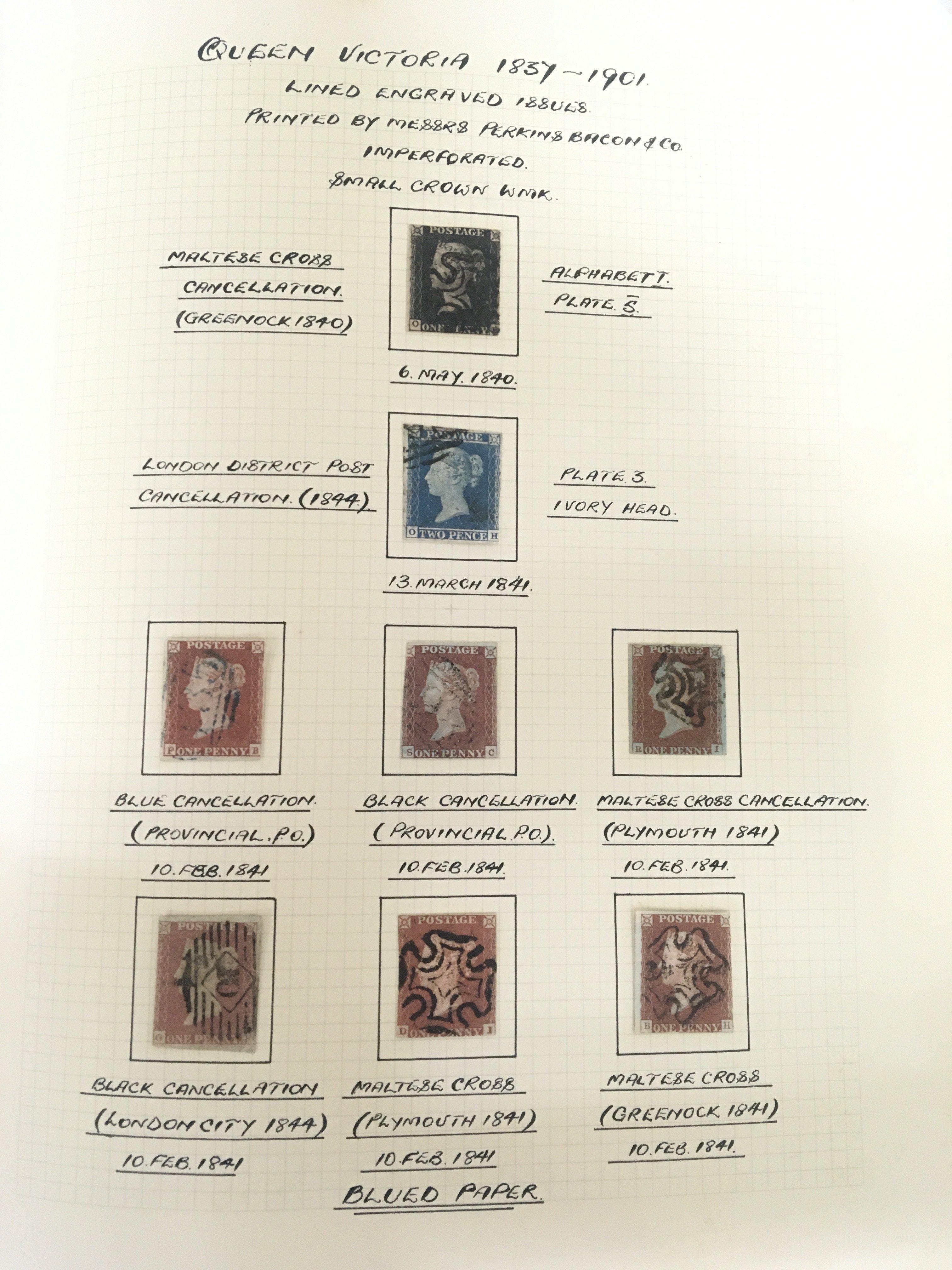 An extremely well presented album of British stamp history from 1840 ...