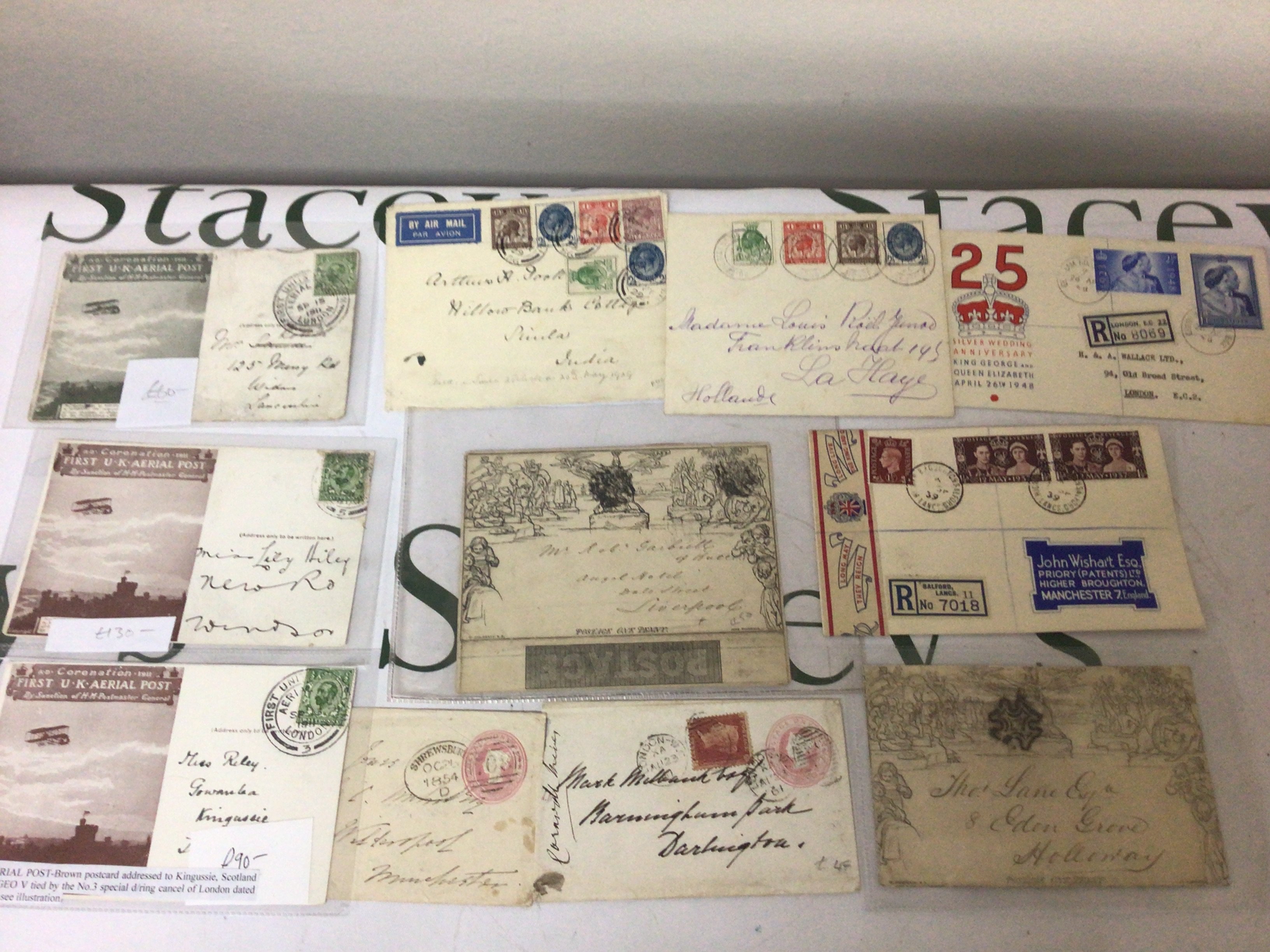 An intresting collection of Postal Covers including two Victorian ...