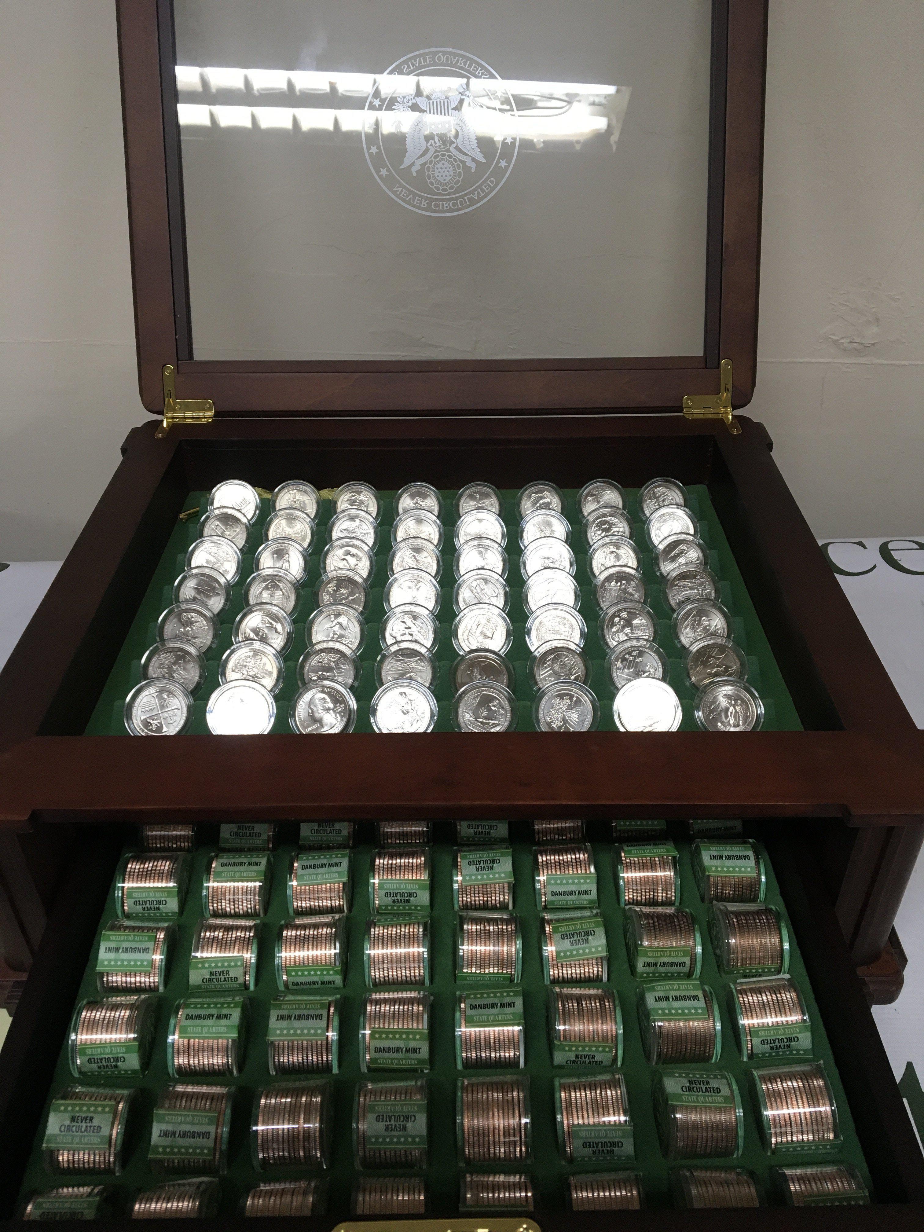 A case containing an extensive collection of never circulated State ...