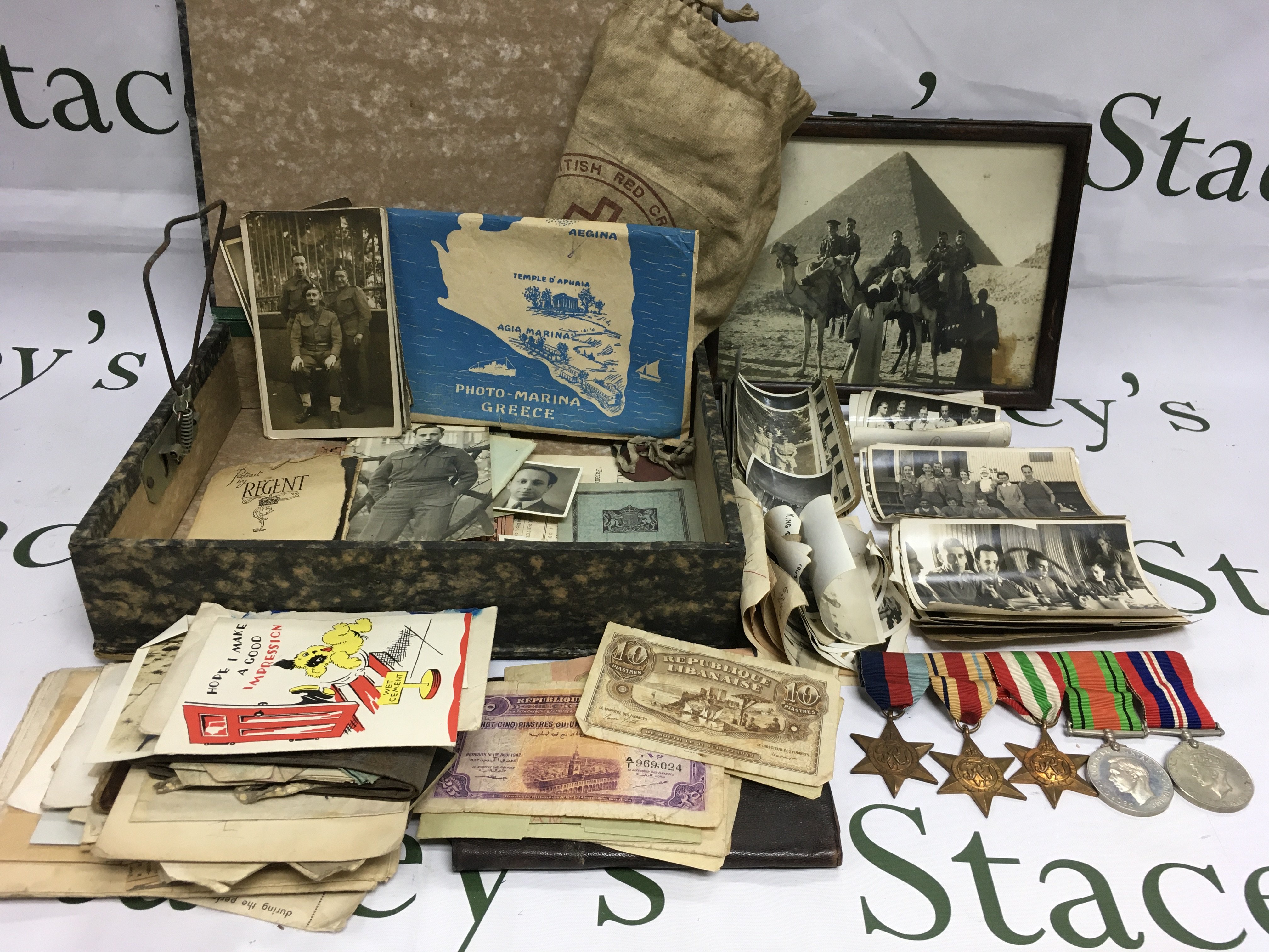 A collection of items pertaining to a WW2 British soldier serving in ...