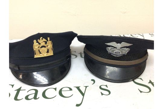 Two American Police hats Los Angeles and NYPD (2)
