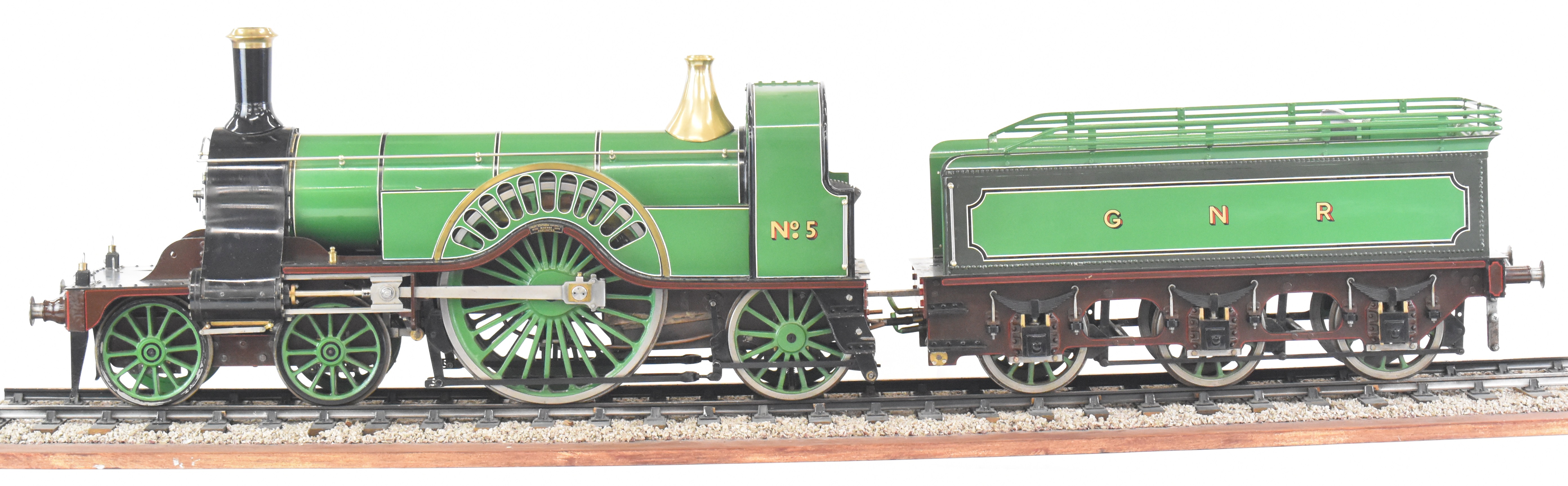Exhibition quality 5 inch gauge GNR 4-2-2 Stirling Single live steam ...