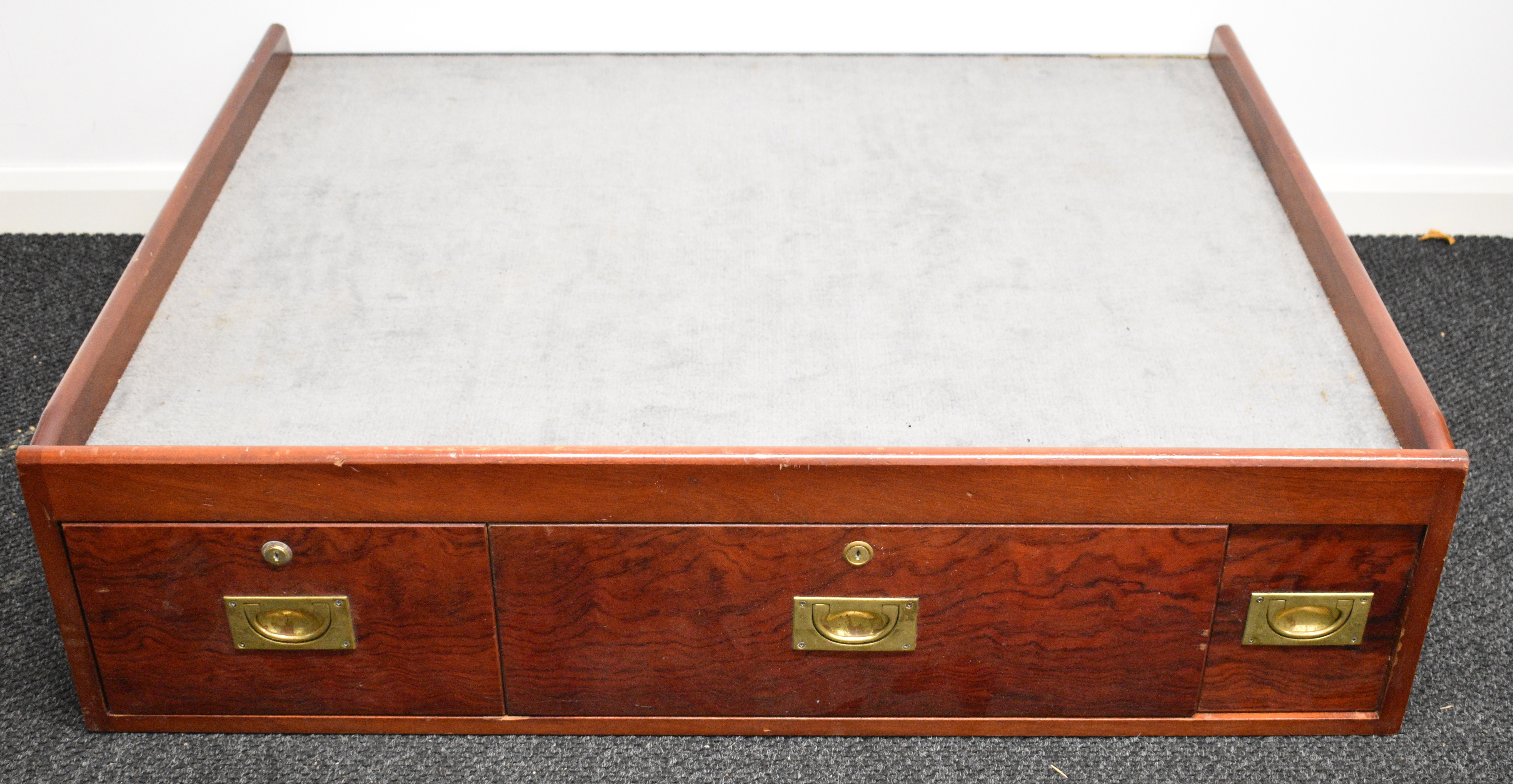 Fitted car boot wooden gun cabinet with three drawers to suit a Volvo ...