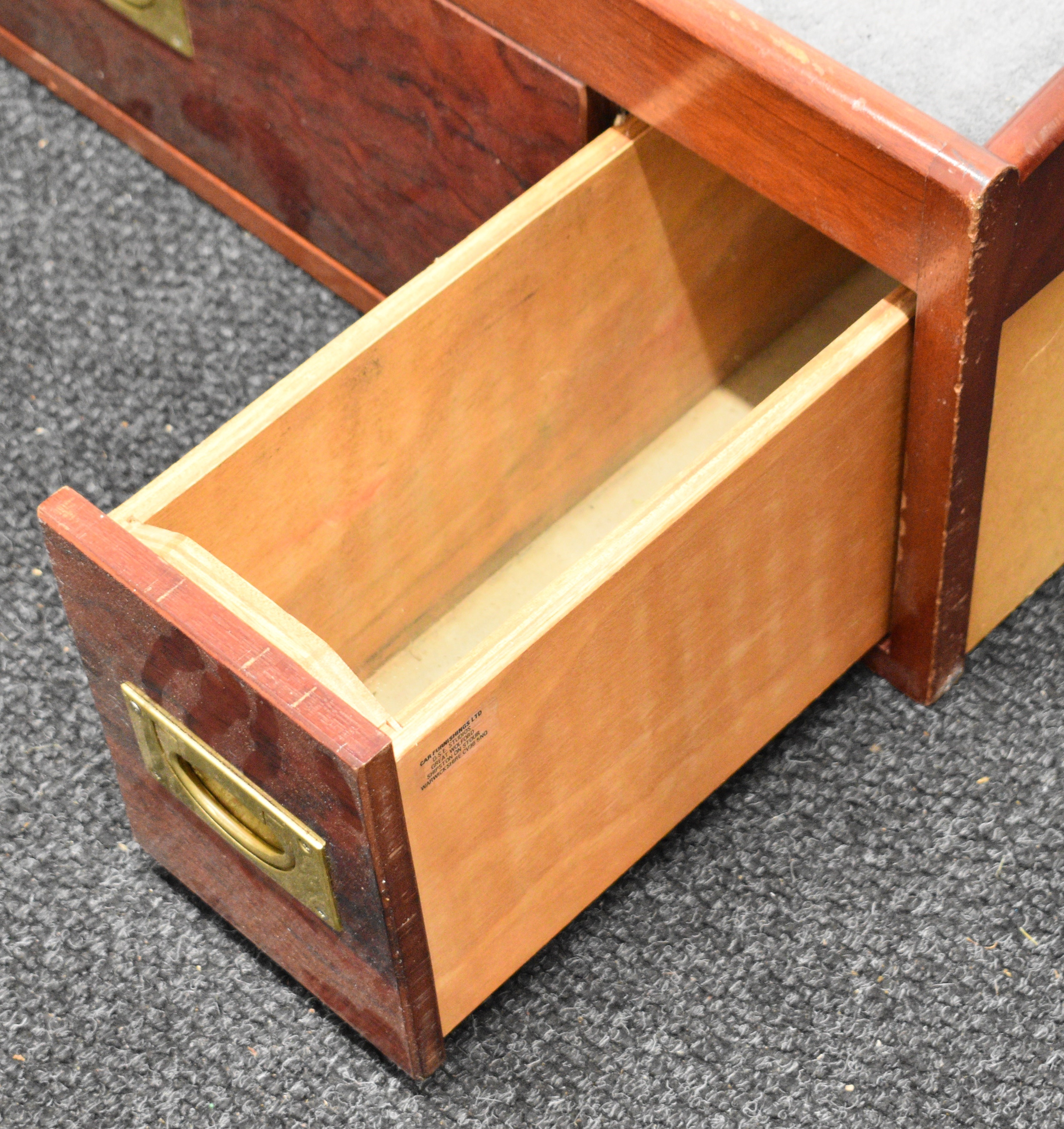 Fitted car boot wooden gun cabinet with three drawers to suit a Volvo ...